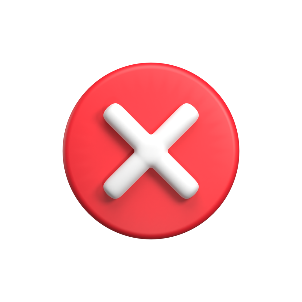 Red Wrong 3d Ui Icon 17209854 Png