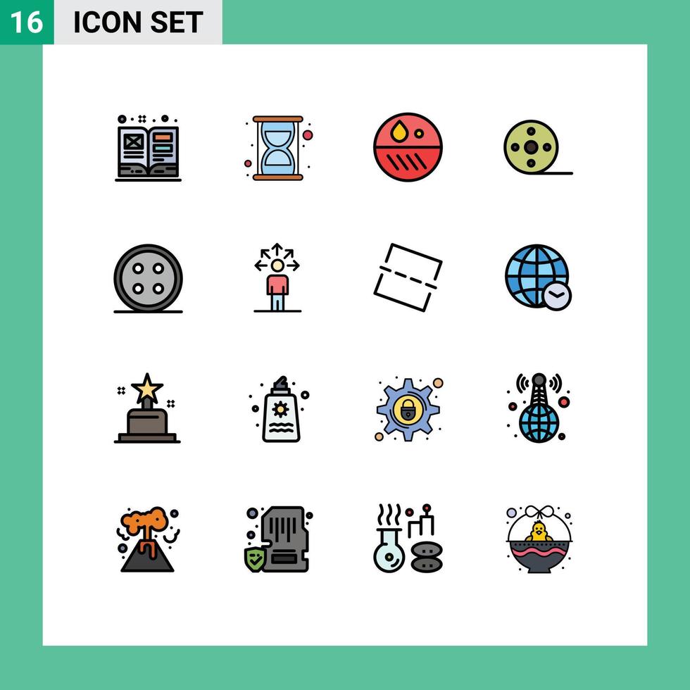 Editable Vector Line Pack of 16 Simple Flat Color Filled Lines of ...