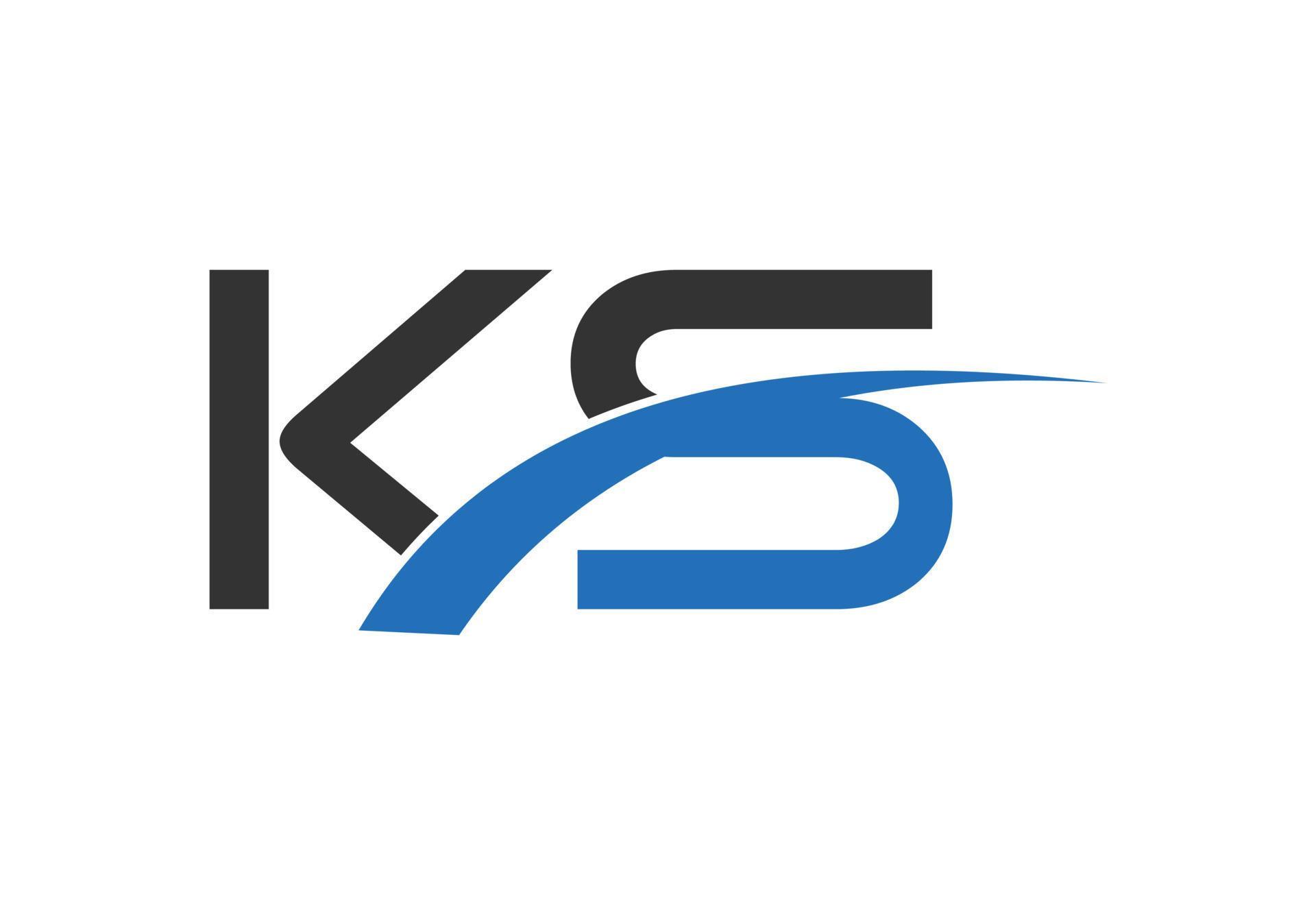 K S letter logo design, with swoosh, Vector design concept 17210715 Vector Art at Vecteezy