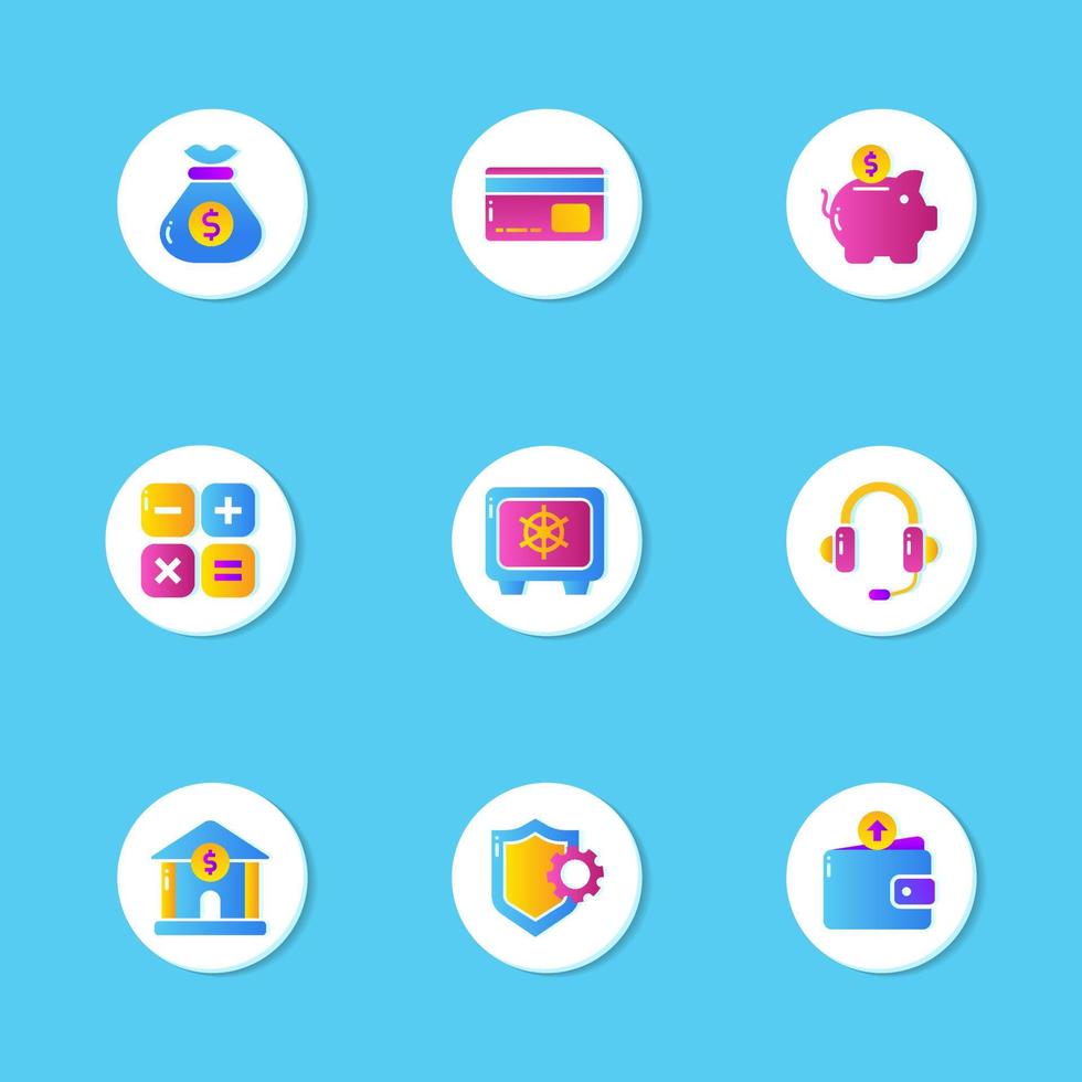 Gradient Banking Apps UI Icons Set 17210744 Vector Art at Vecteezy