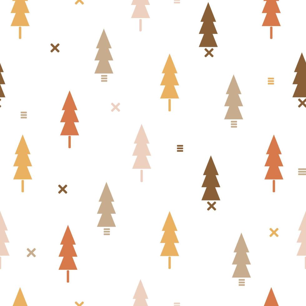 vector hand drawn seamless pattern with simple pine trees 17211002 ...