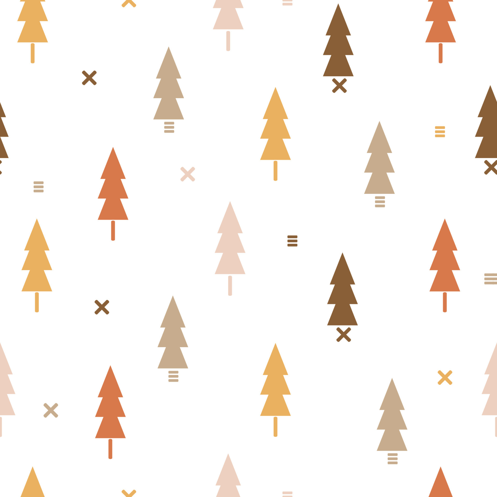 vector hand drawn seamless pattern with simple pine trees 17211002 ...