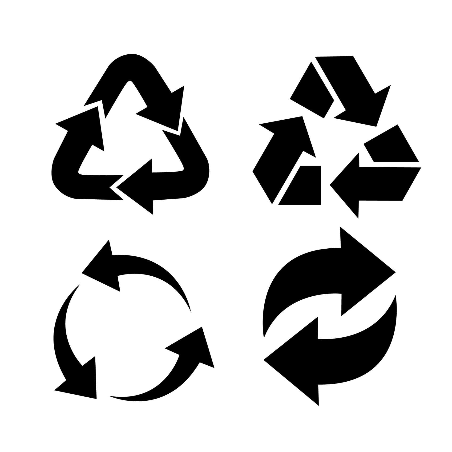 Set of vector universal recycling symbols. 17214129 Vector Art at Vecteezy