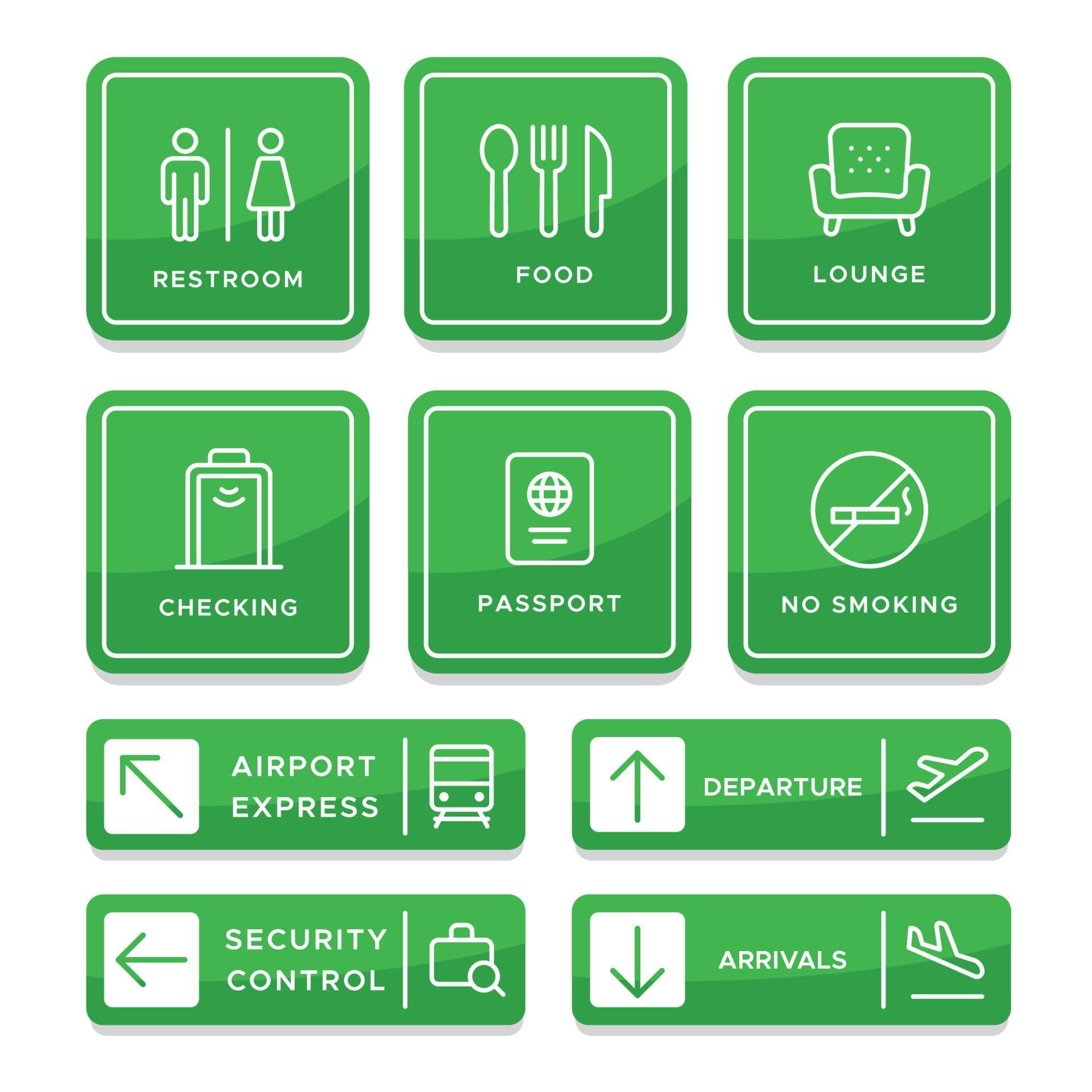 Airport Signage Vector Collection 17216212 Vector Art at Vecteezy