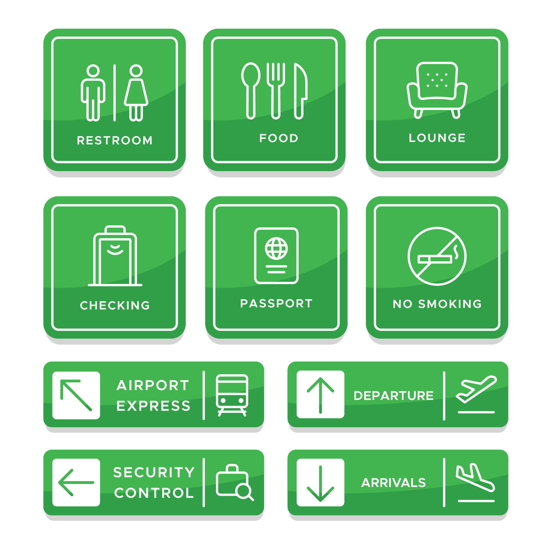 Airport Signage Vector Collection 17216212 Vector Art at Vecteezy