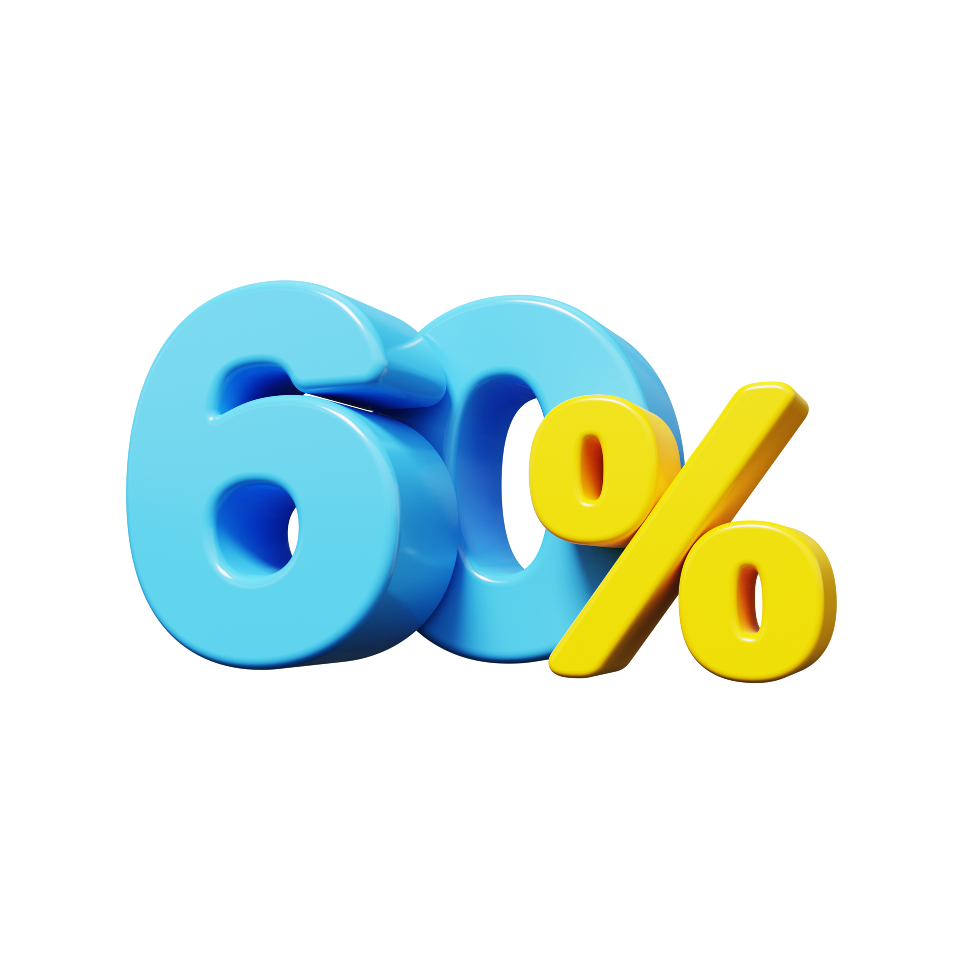 60 Percent OFF Sale Discount Offer Price Tag Special Offer Sale 3D