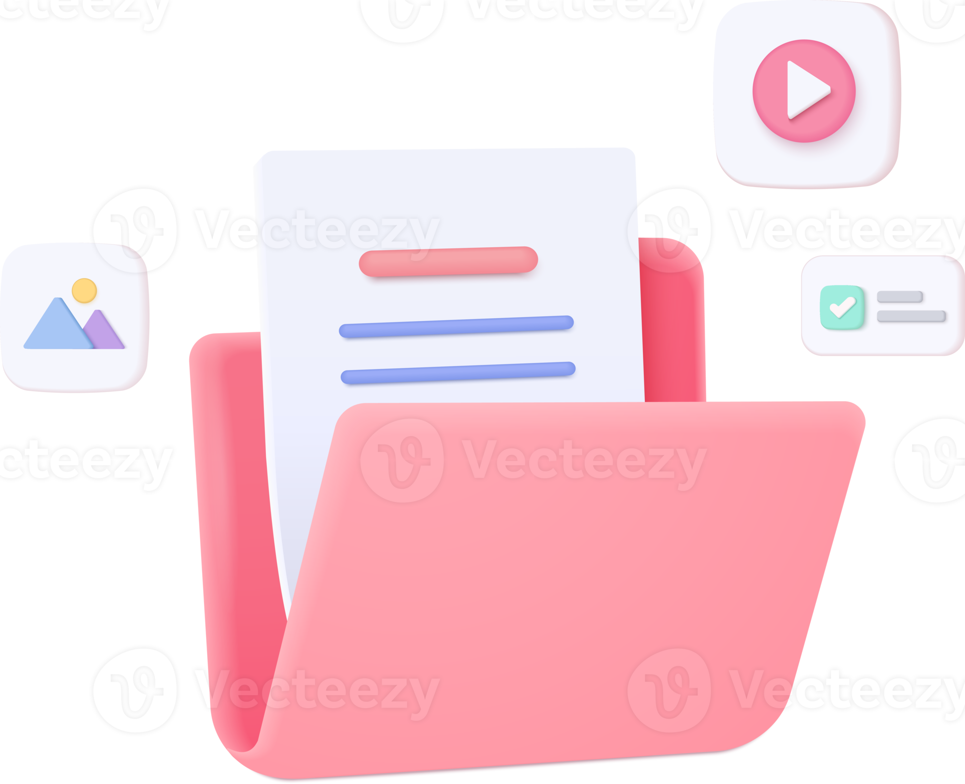 3d folder and paper for management file, document efficient work on project plan concept ...