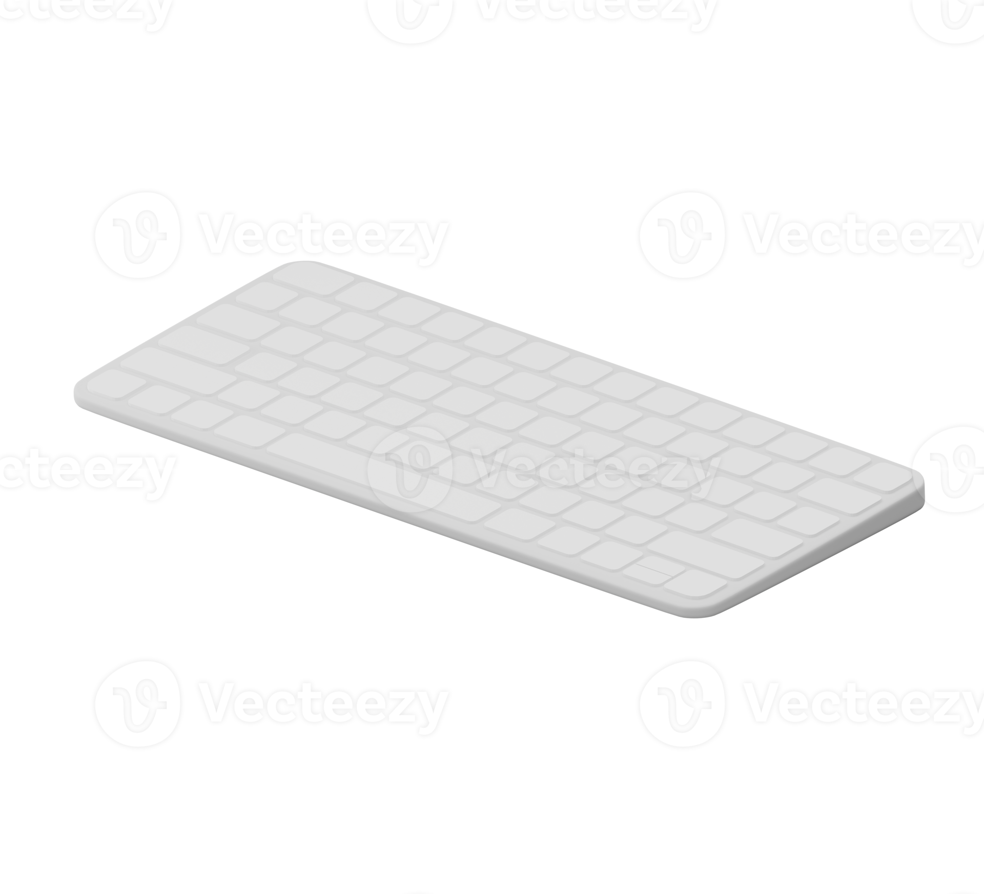 3D modern computer keyboard. 3D rendering 17218574 PNG