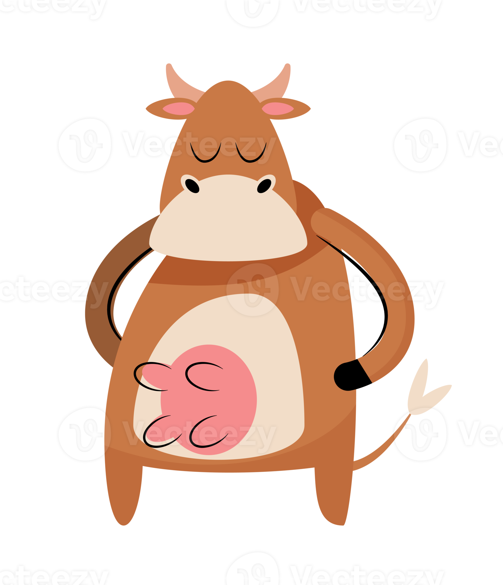Brown Cow Cartoon Character 17221535 Png