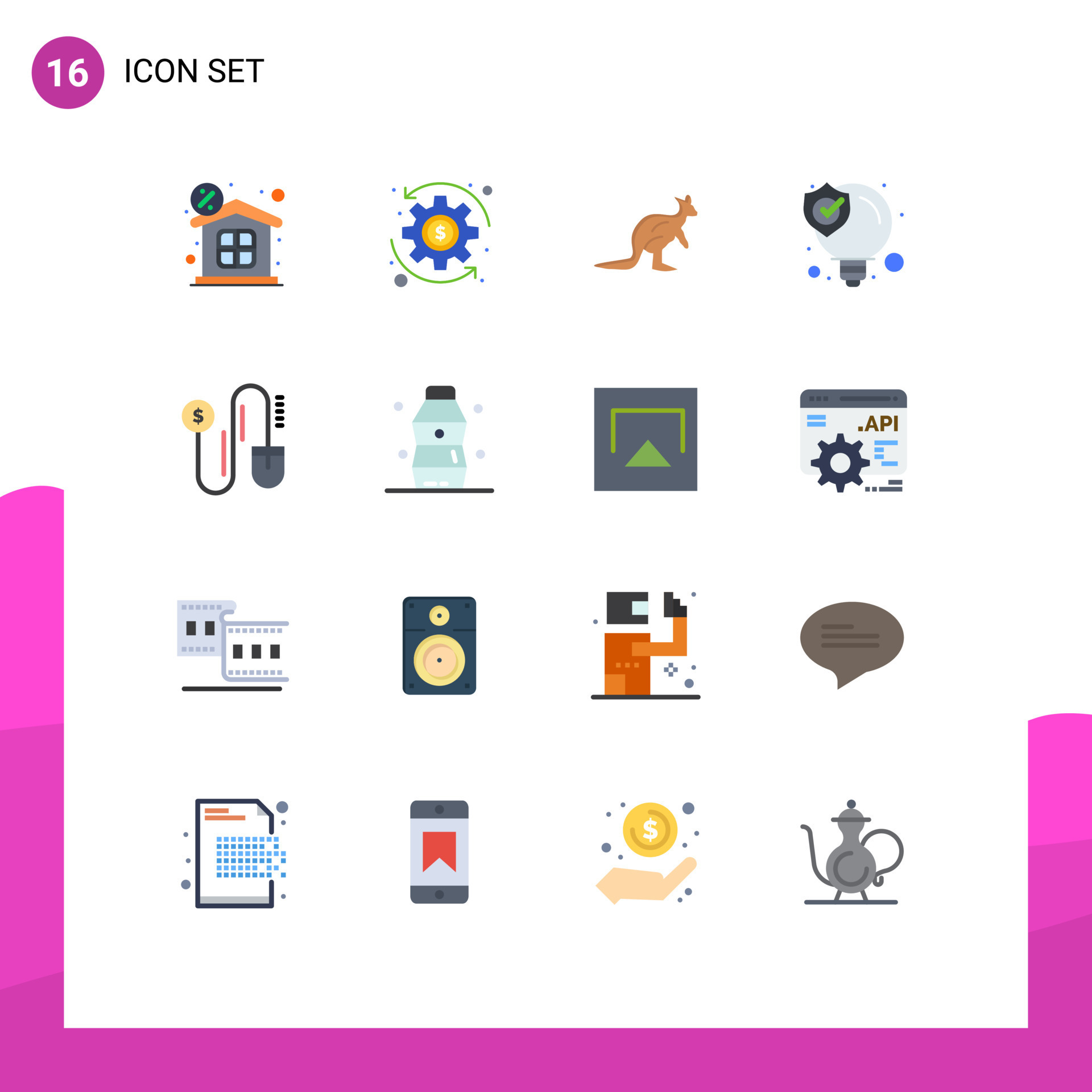 16 User Interface Flat Color Pack Of Modern Signs And Symbols Of Mouse Seo Solution Australia