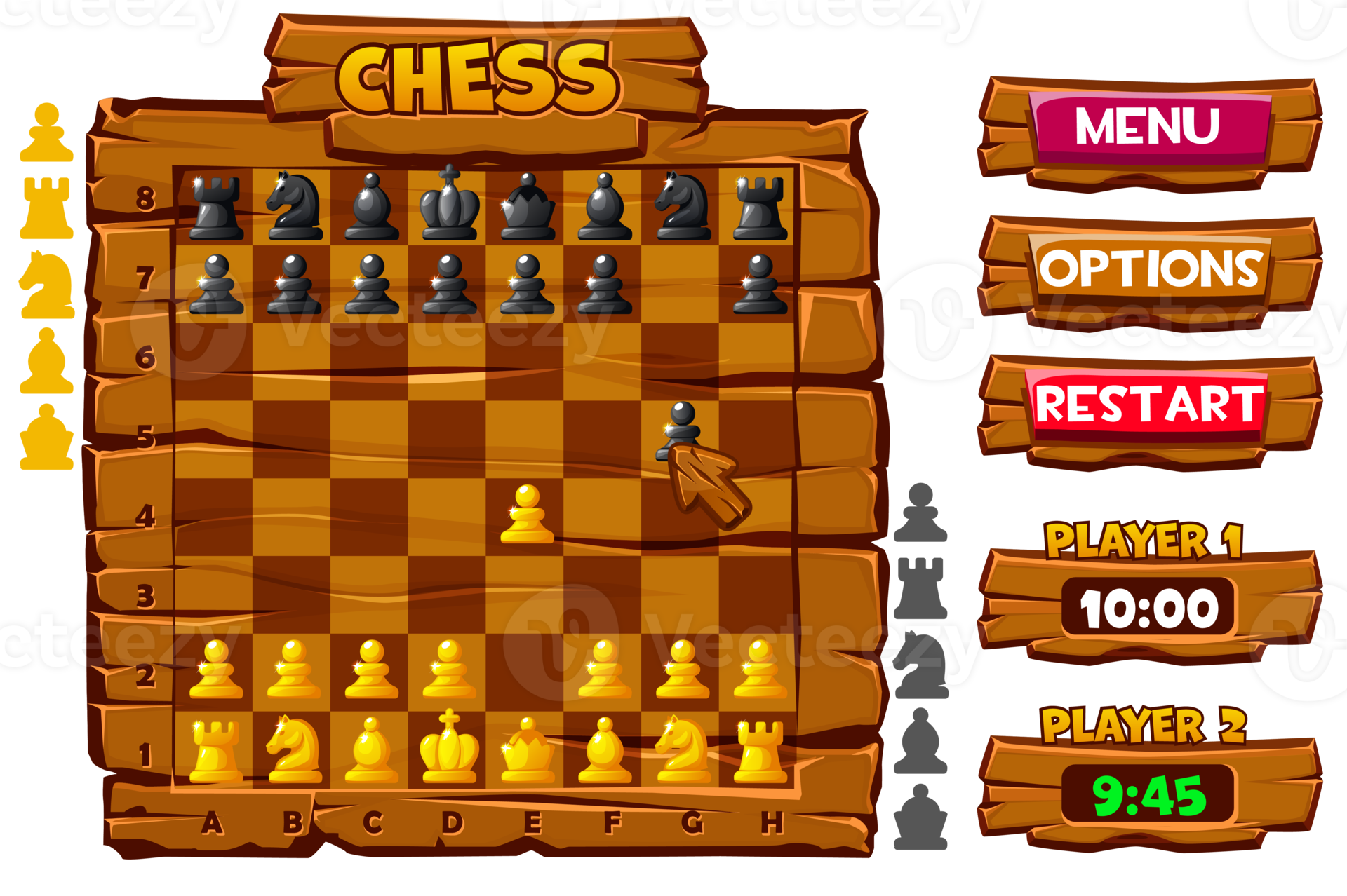 Chess game UI, interface and button set 17222233 PNG