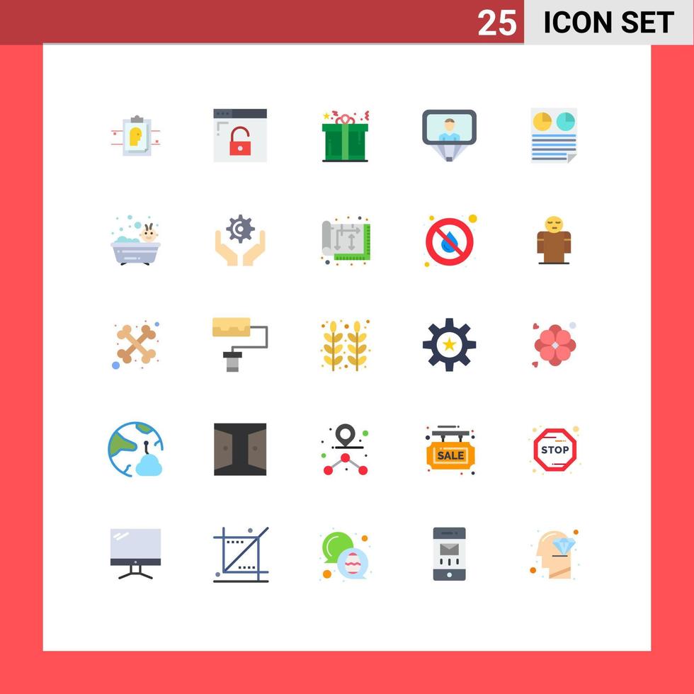 25 Universal Flat Colors Set For Web And Mobile Applications Document Login Present Id User