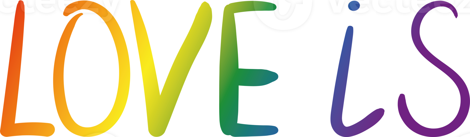 Gender Lgbt Doodle Rainbow Gradient Lettering Title Love Is 17222953 Png