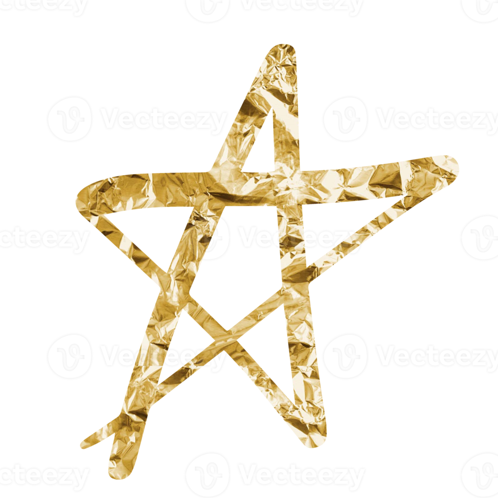 gold glitter hand drawn star design 17223076 PNG