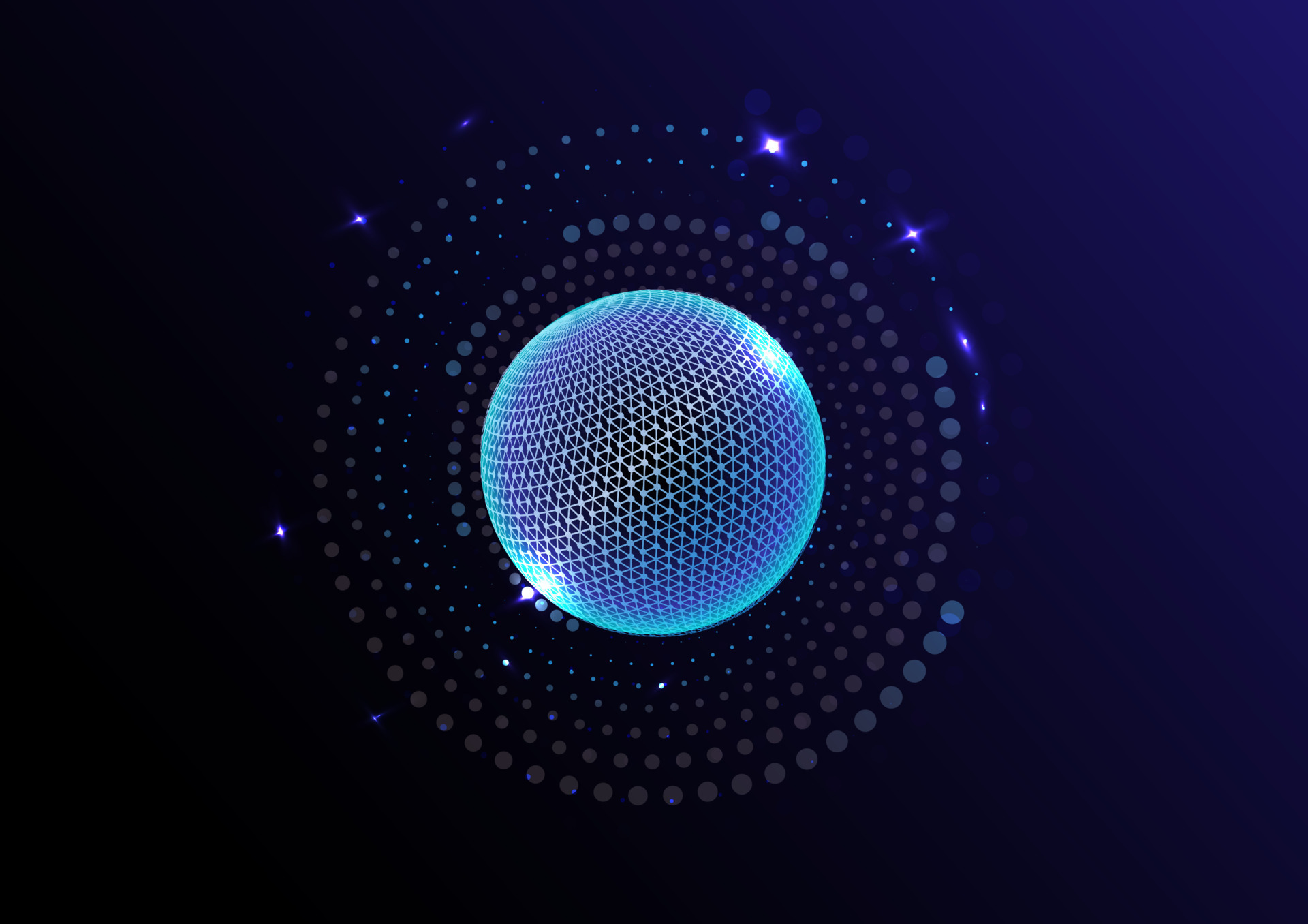 Abstract Ball Circle Global Planet Science Digital Network Communication Technology Background