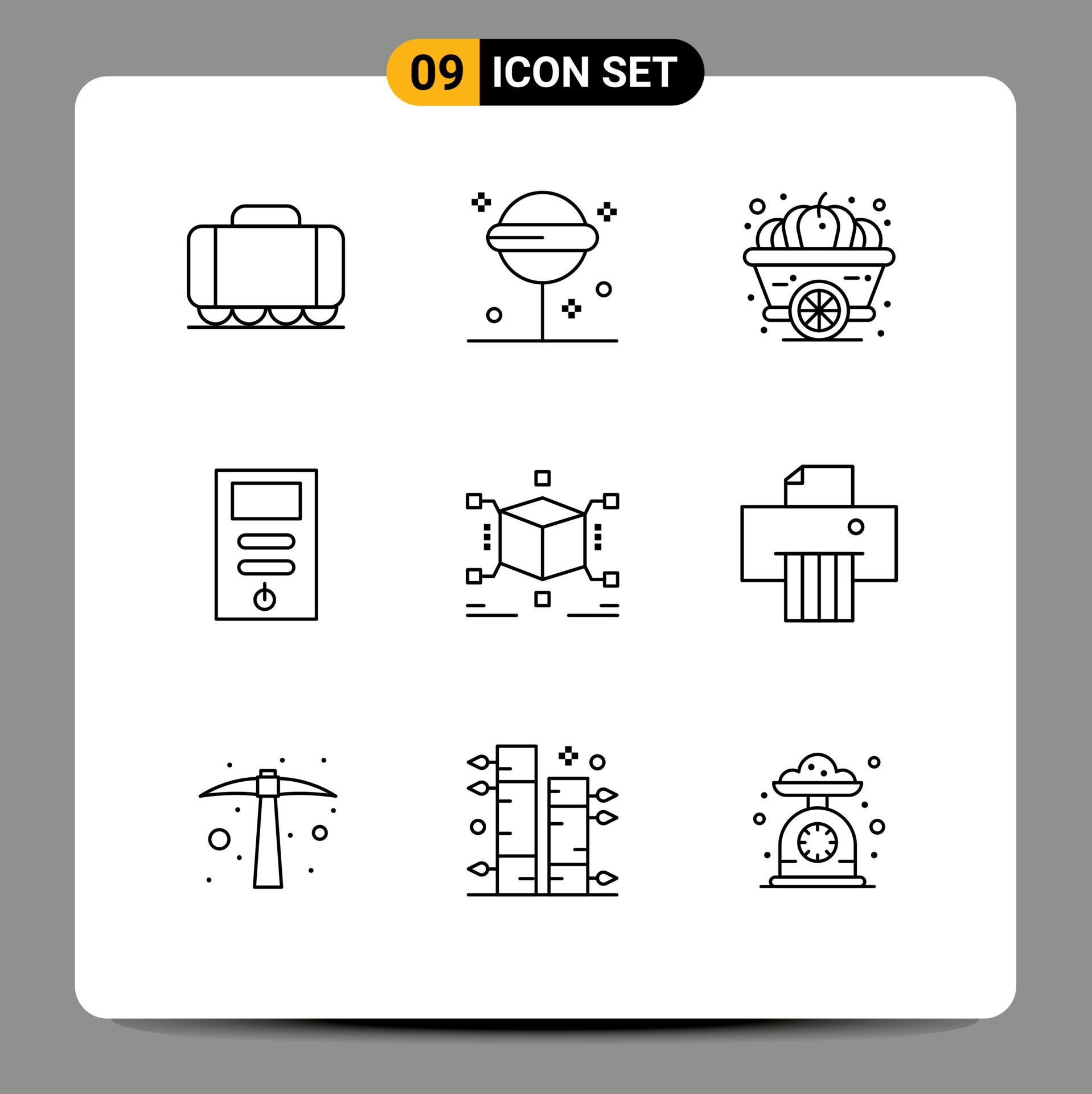 9 Thematic Vector Outlines And Editable Symbols Of Puzzle Cube Pumpkin