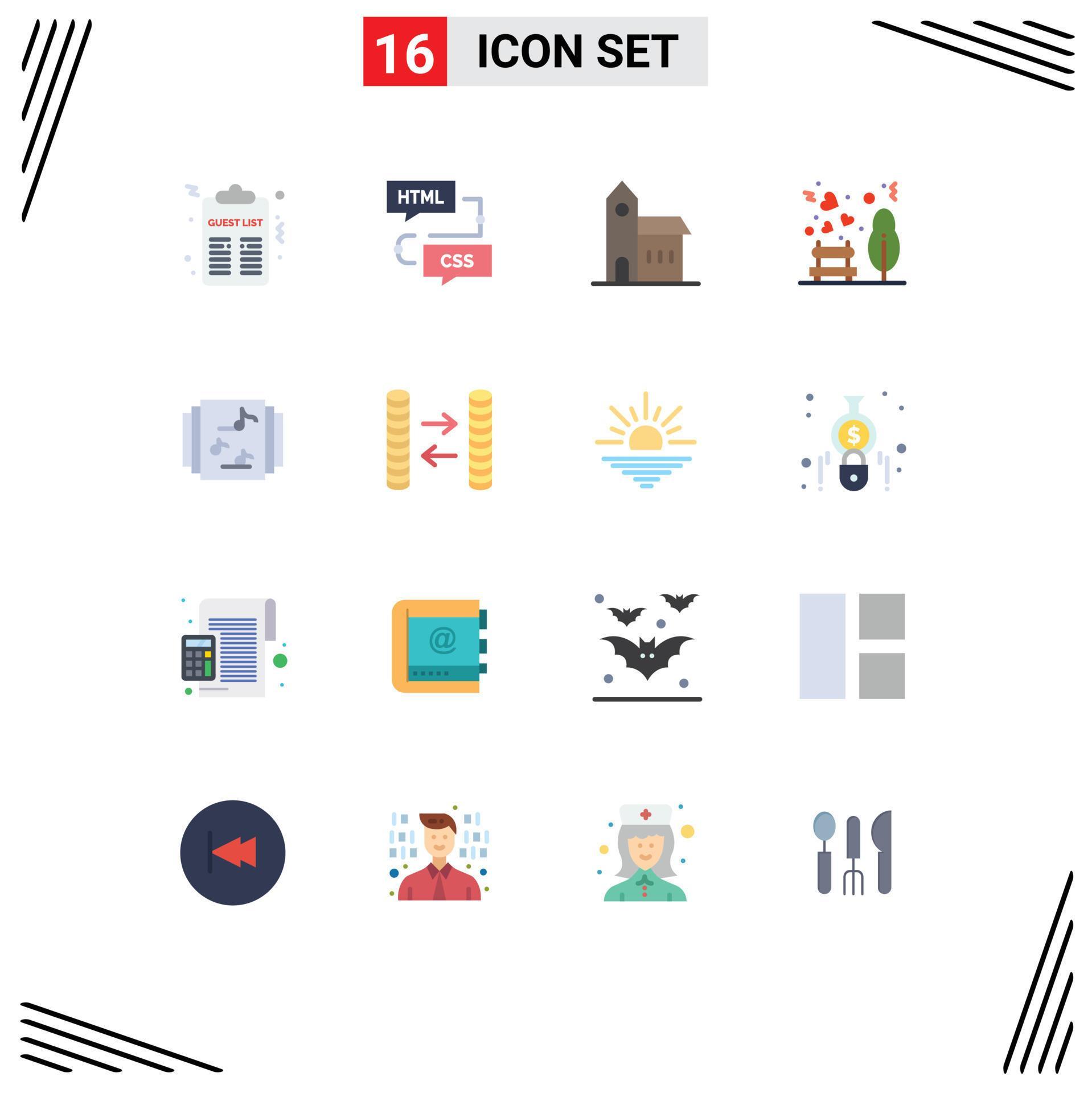 Stock Vector Icon Pack of 16 Line Signs and Symbols for picnic love ...