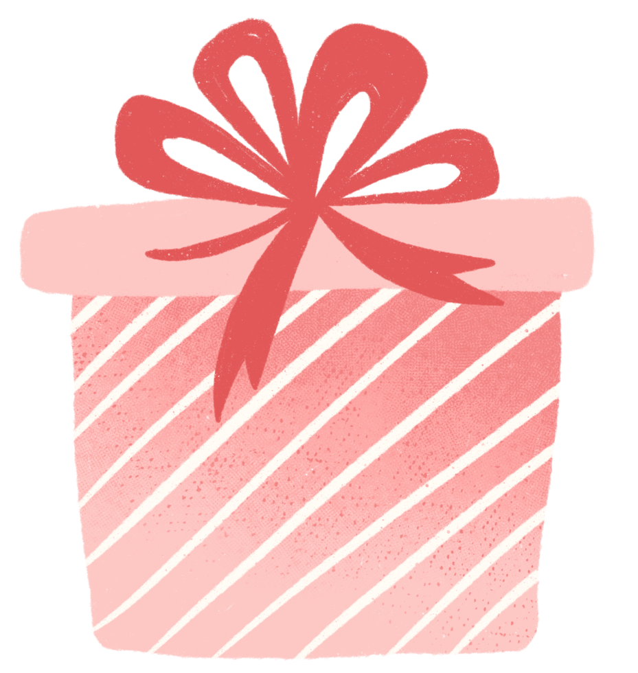 Cute Valentine's day gift box clipart. Hand drawn simple holiday ...