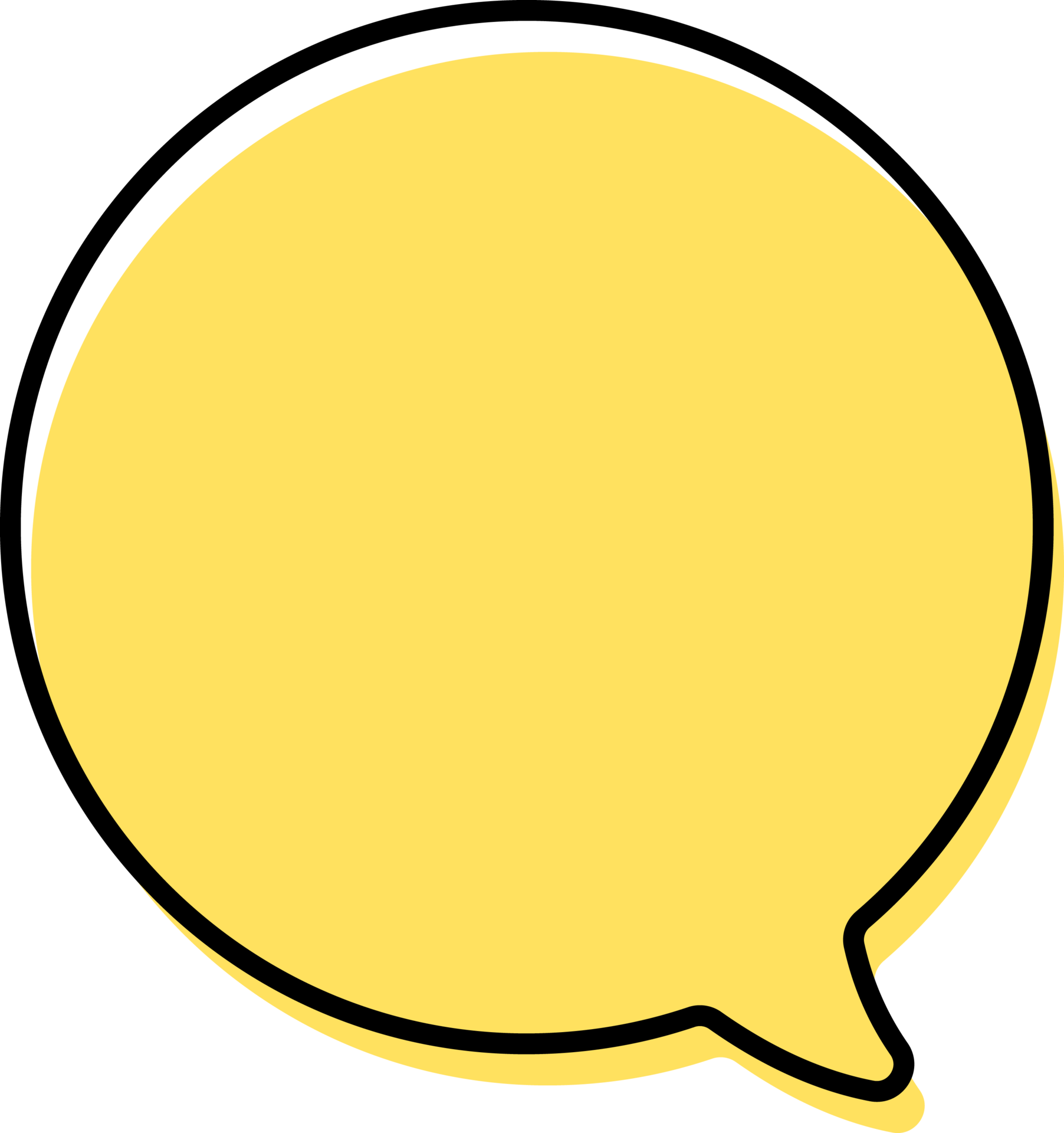 Cute yellow doodle speech bubble hand drawn for decoration 17229139 PNG