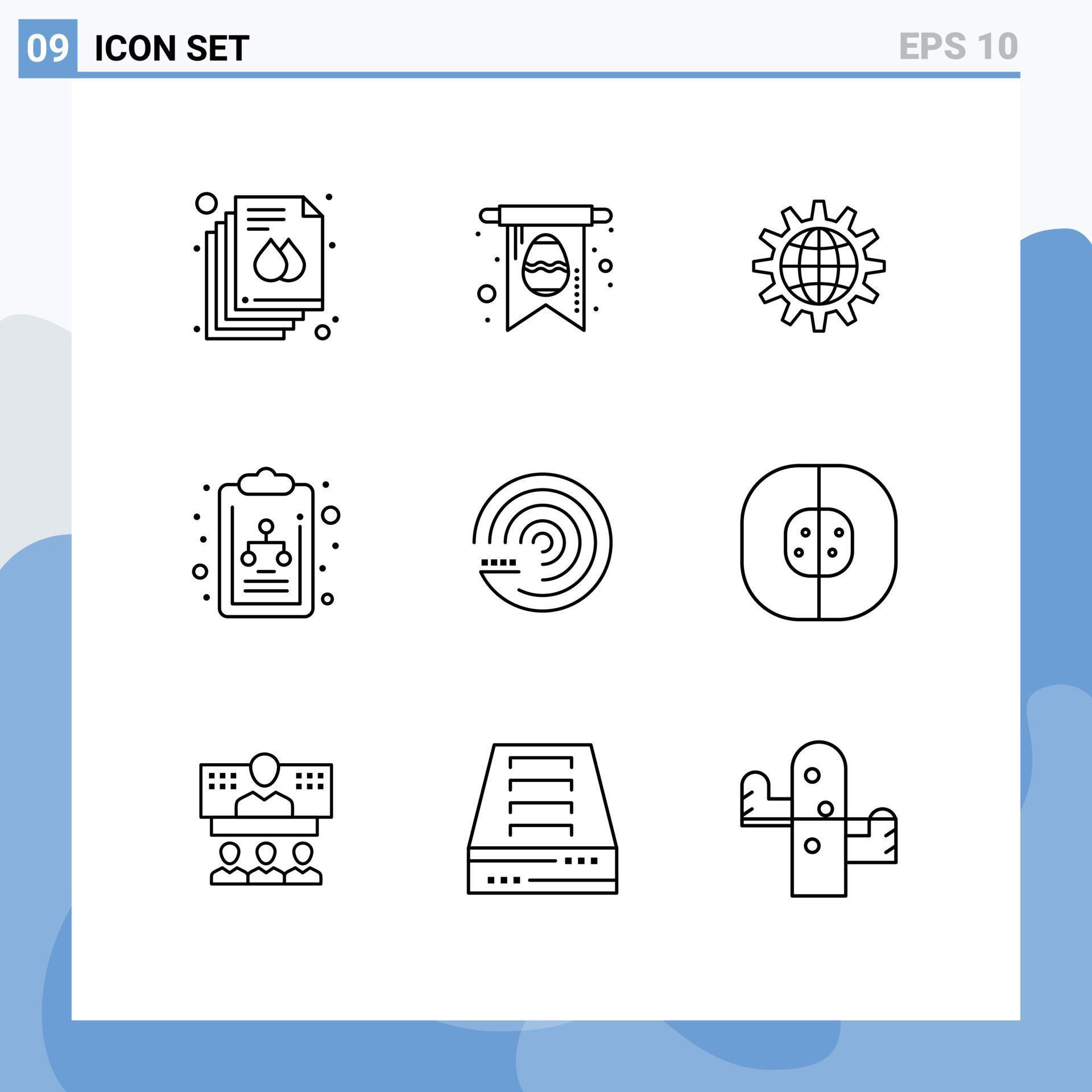Group Of 9 Modern Outlines Set For Forecasting Diagram Business Chart