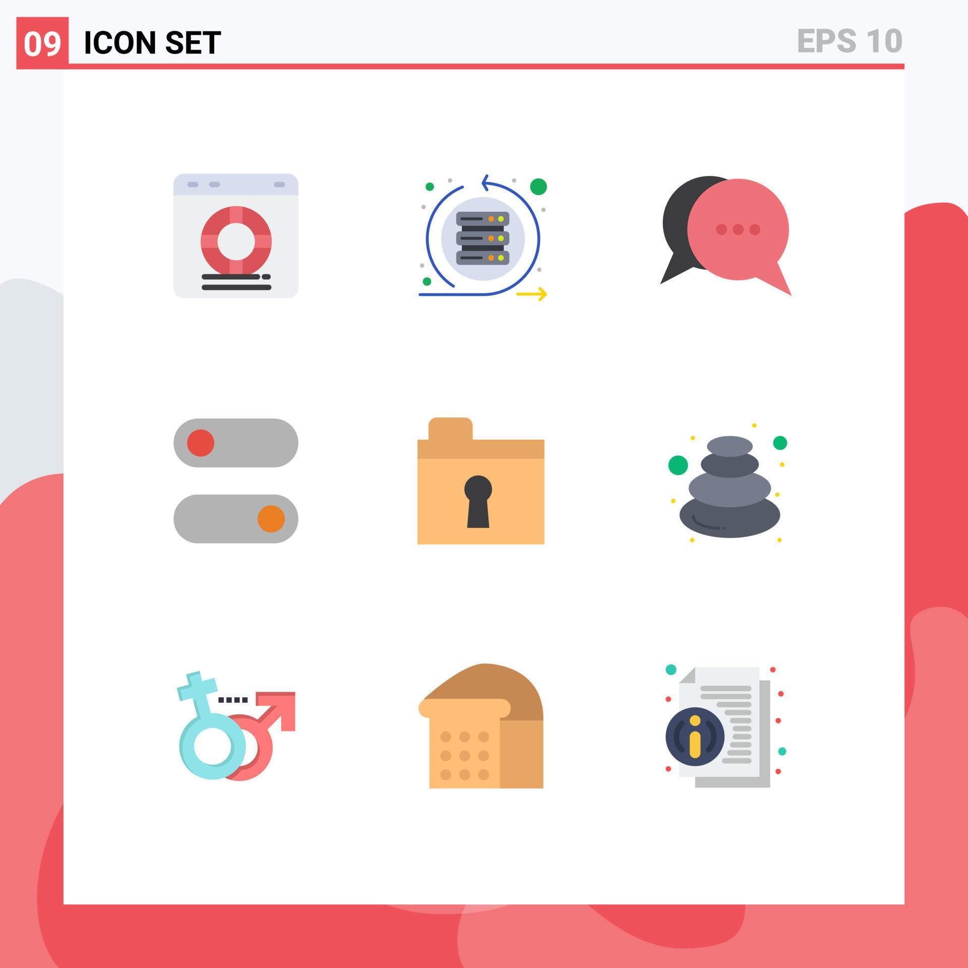 Set Of 9 Vector Flat Colors On Grid For Folder Switch Sprint Control