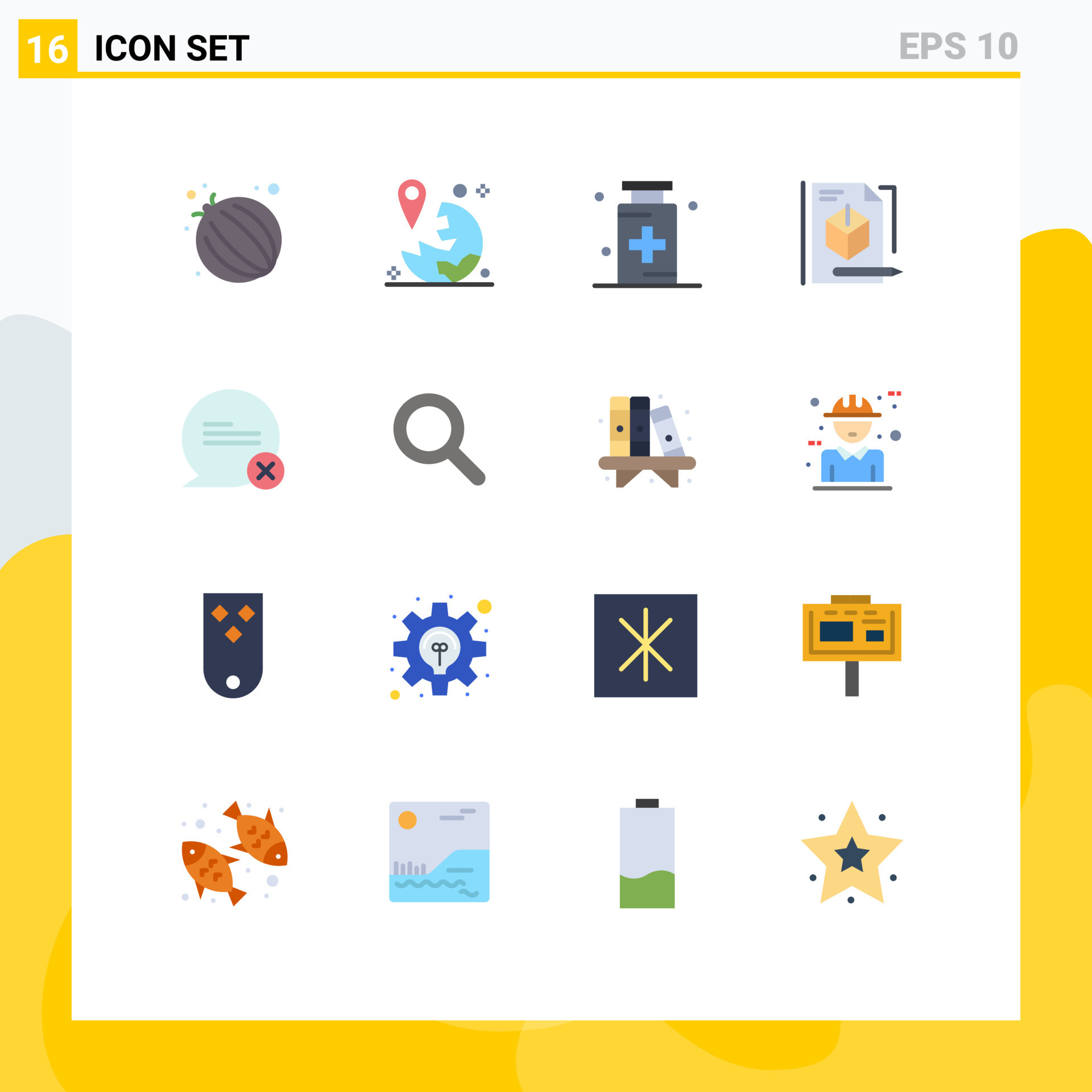 Stock Vector Icon Pack Of 16 Line Signs And Symbols For Chat Pencil