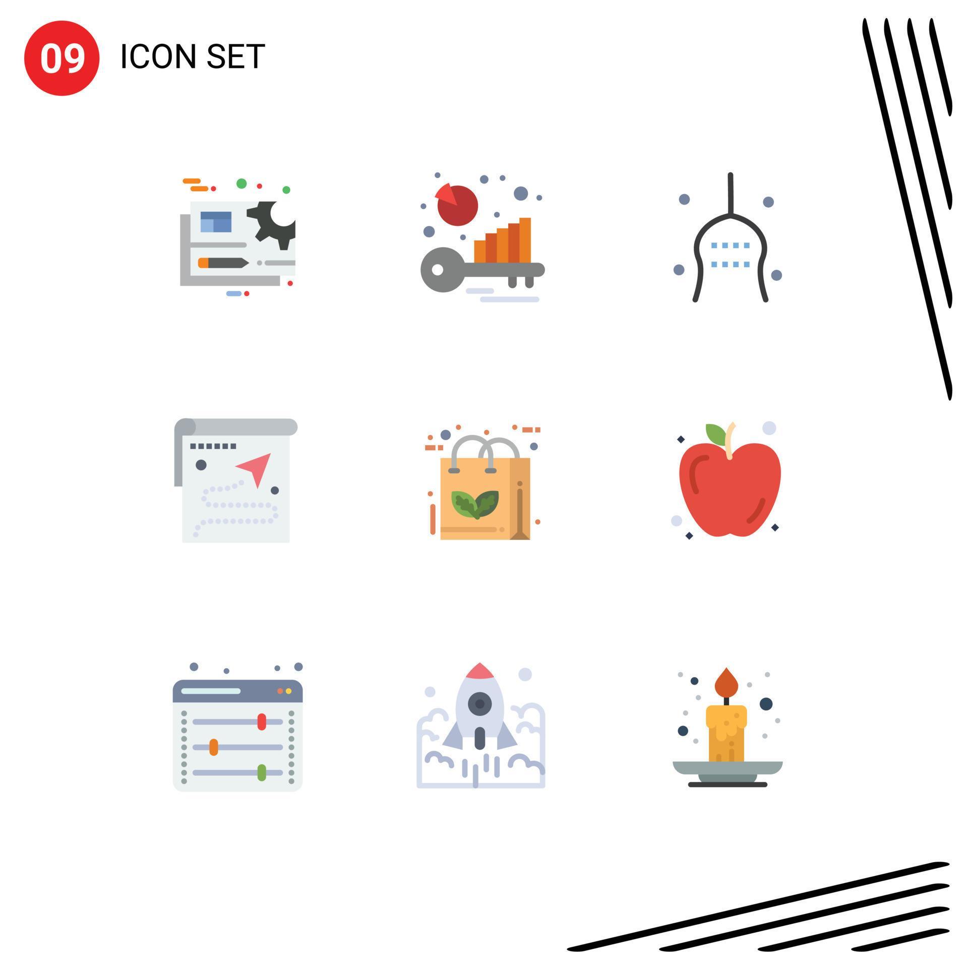 9 Thematic Vector Flat Colors And Editable Symbols Of Destination Route