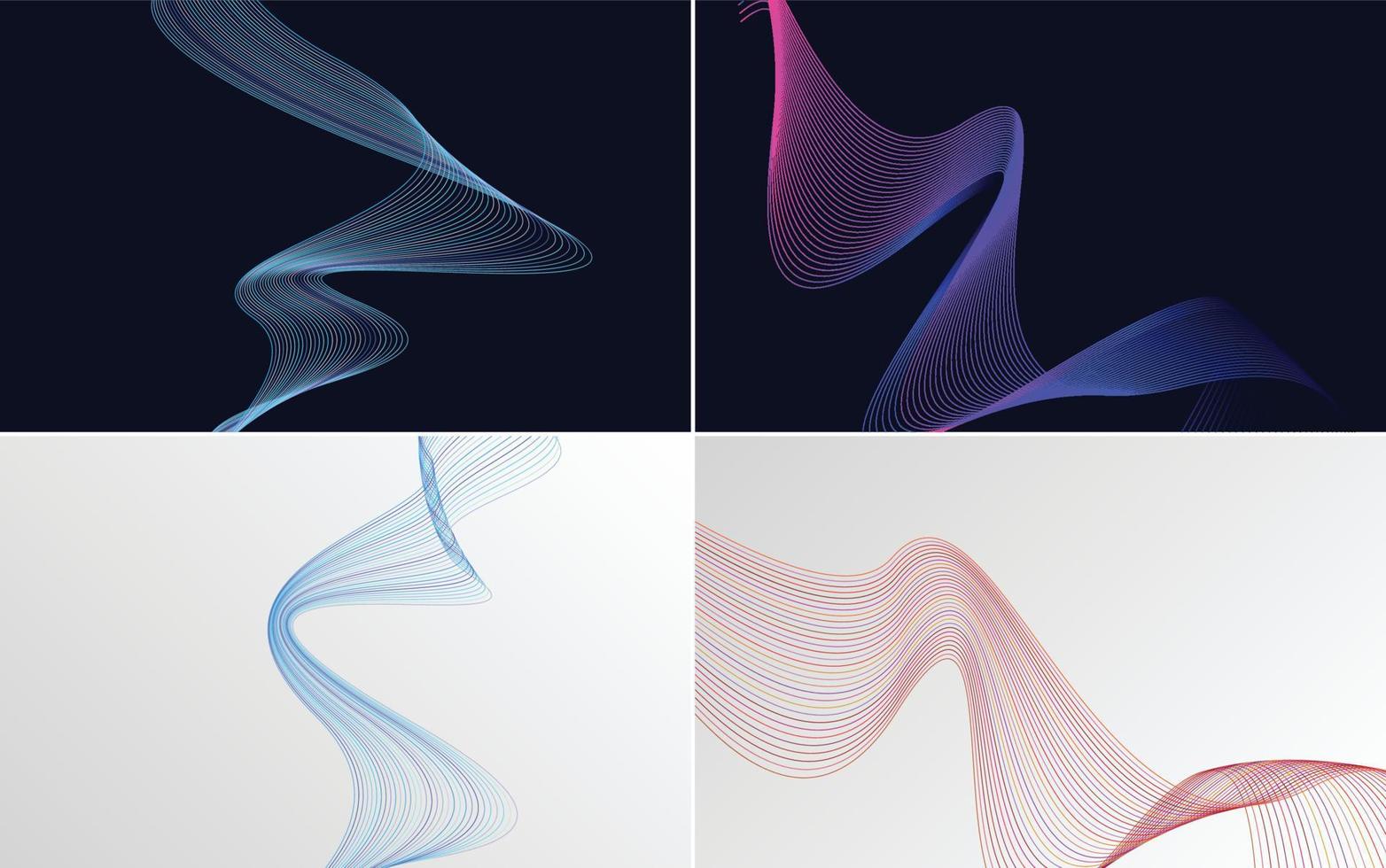 Collection of geometric minimal lines pattern set 17234710 Vector Art ...