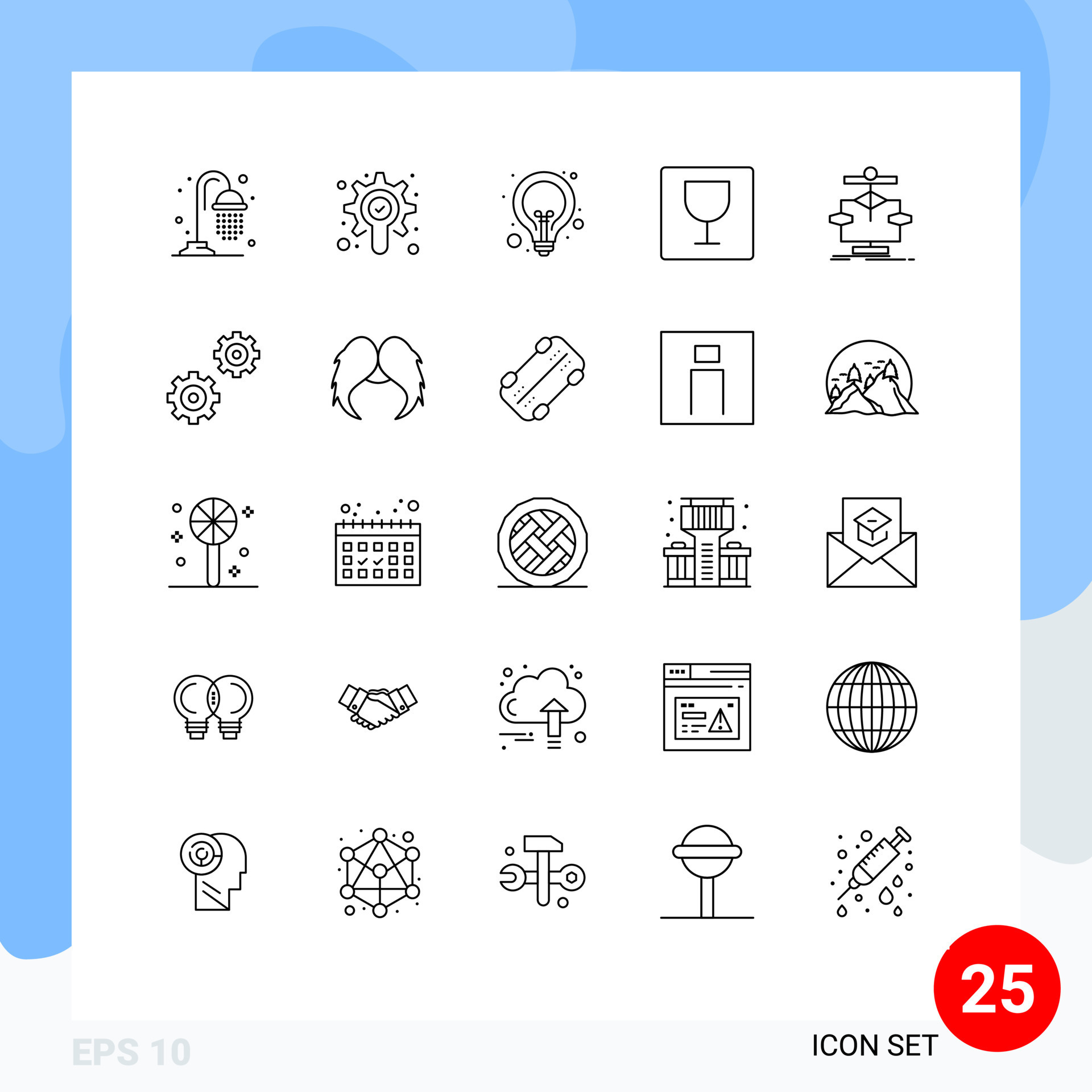Set of 25 Vector Lines on Grid for diagram chart lamp algorithm food ...