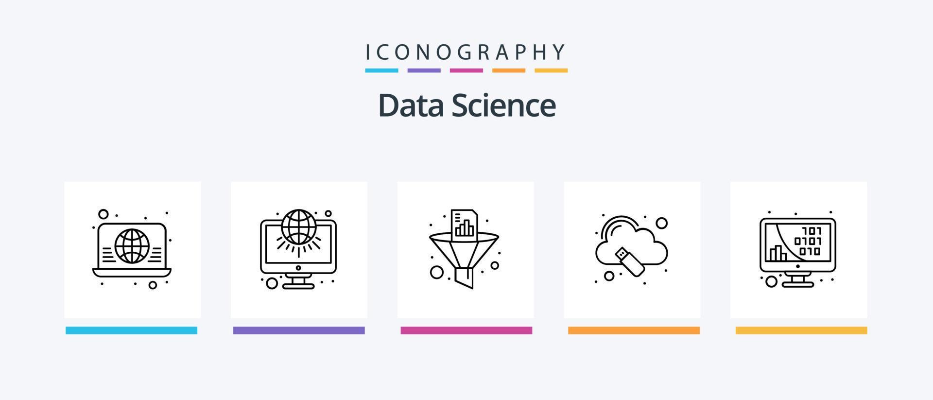 Data Science Line 5 Icon Pack Including web. global. network ...