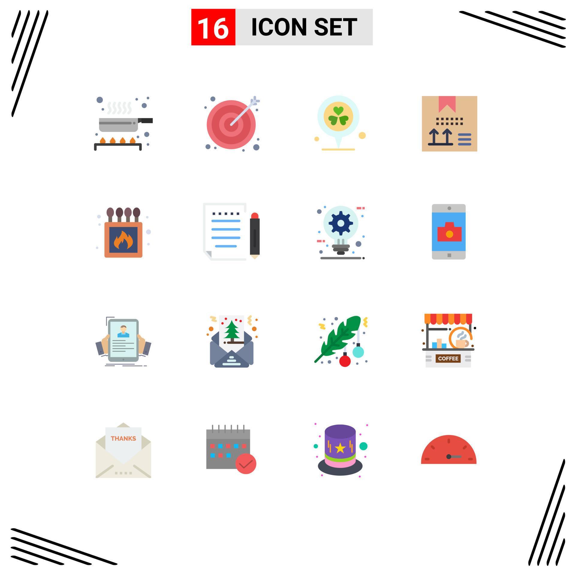 16 Thematic Vector Flat Colors And Editable Symbols Of Fire Programing Location Development