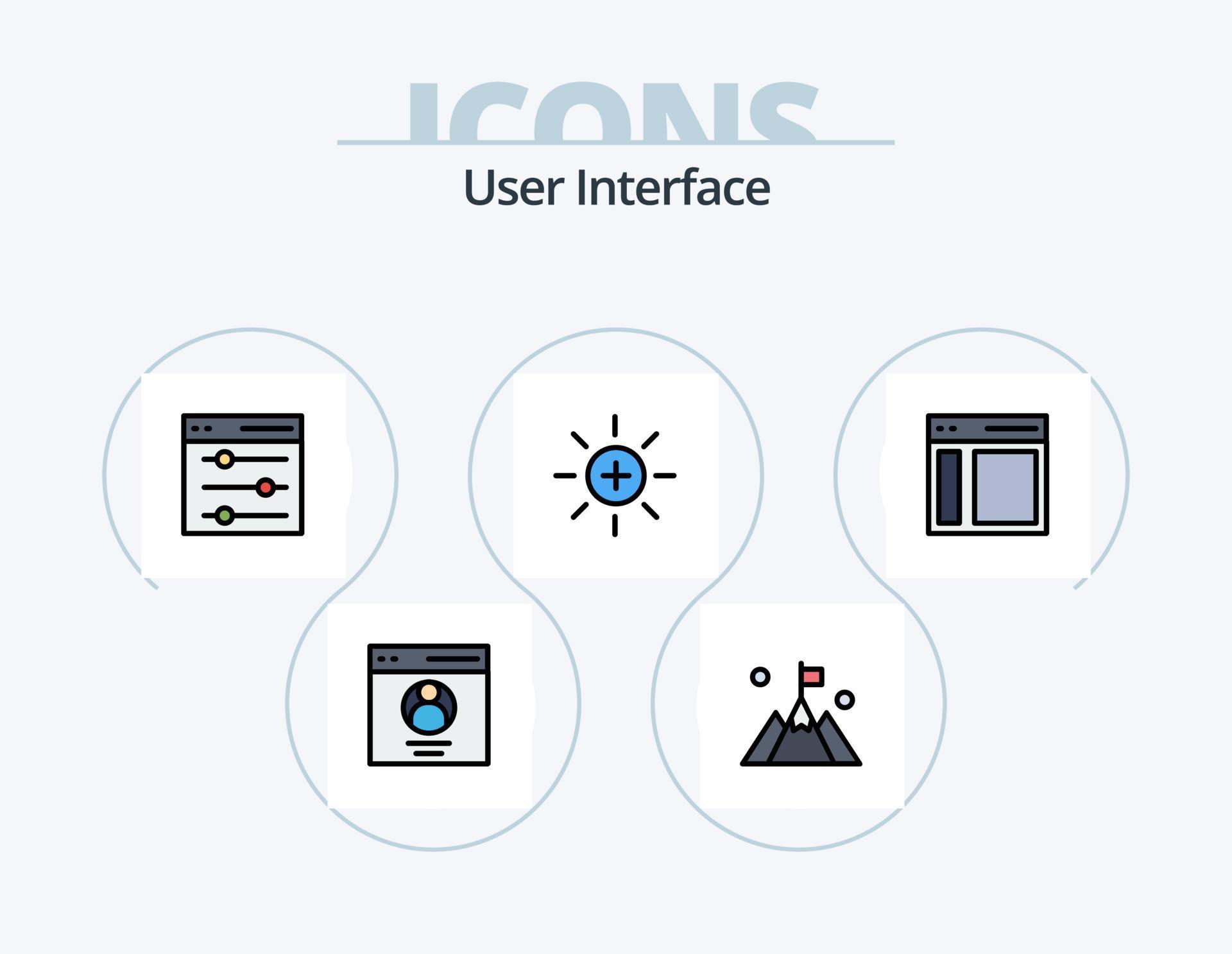 User Interface Line Filled Icon Pack 5 Icon Design. mountain. flag. interface. user. interface ...
