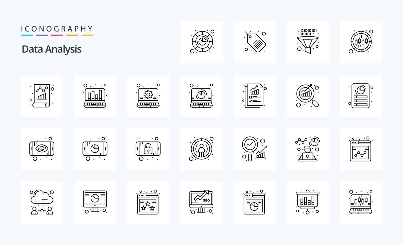 25 Data Analysis Line icon pack 17240755 Vector Art at Vecteezy