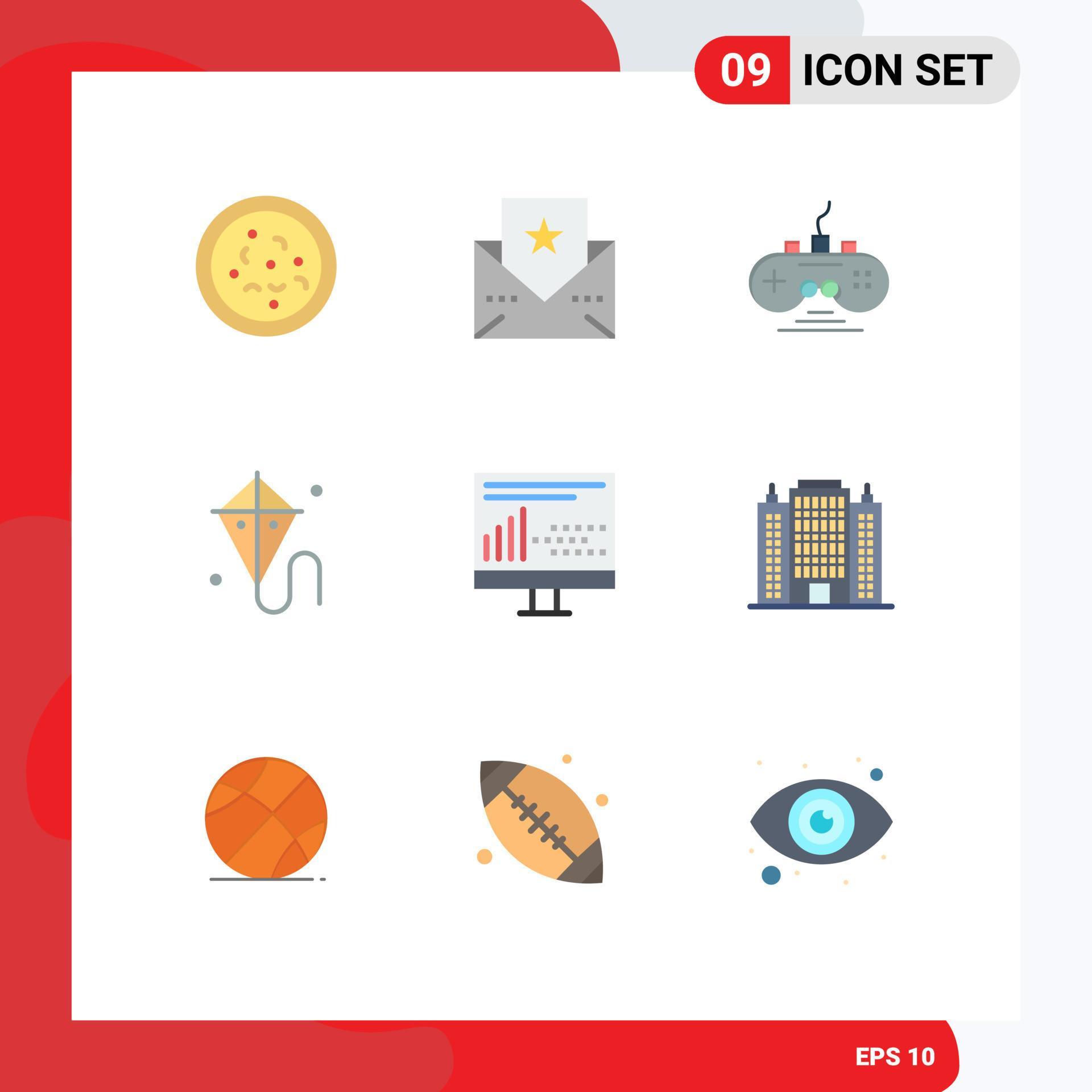 Group Of 9 Flat Colors Signs And Symbols For Programing Design Game