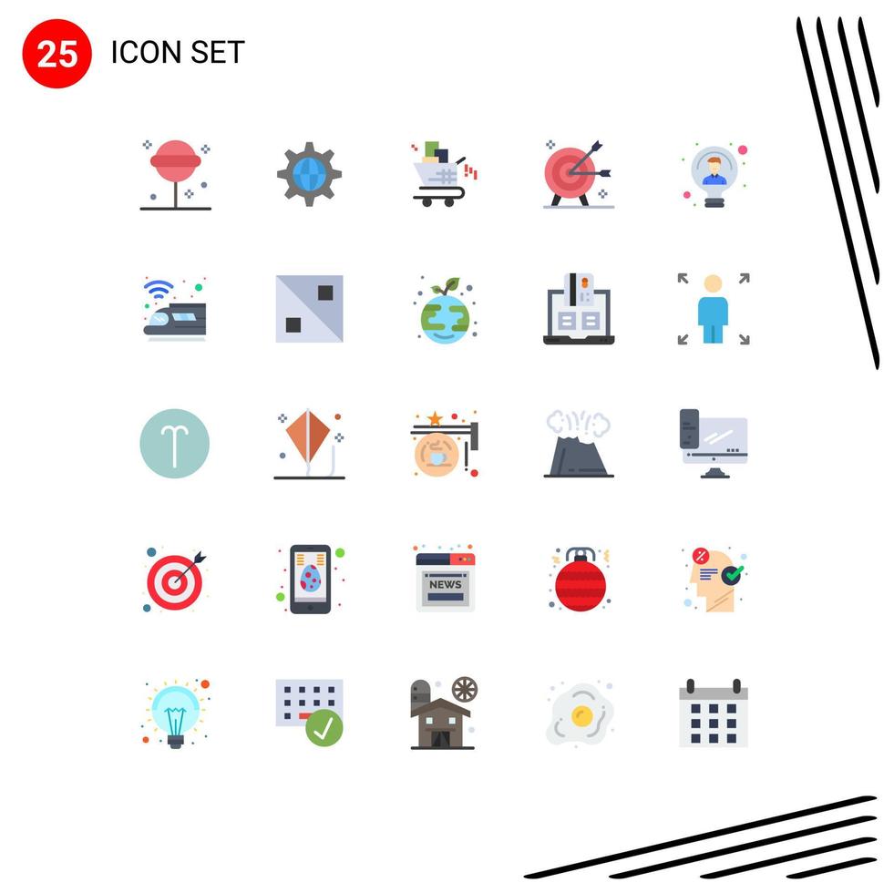 Stock Vector Icon Pack of 25 Line Signs and Symbols for bulb marketing ...