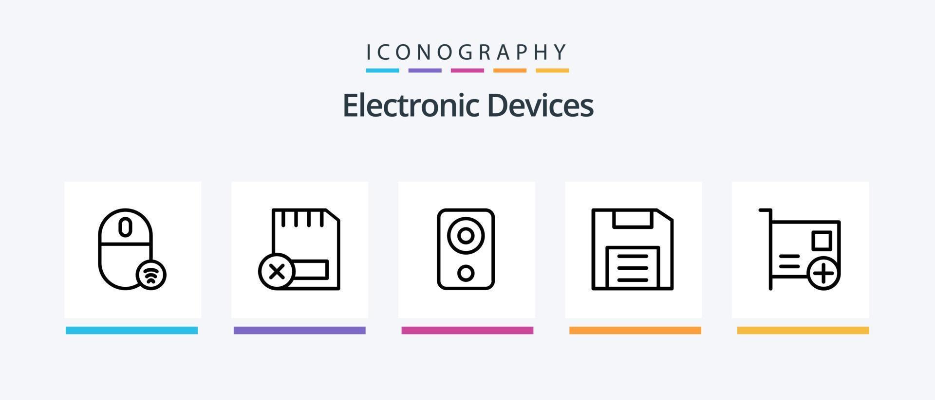Devices Line 5 Icon Pack Including gadget. computers. hardware. hardware. devices. Creative ...