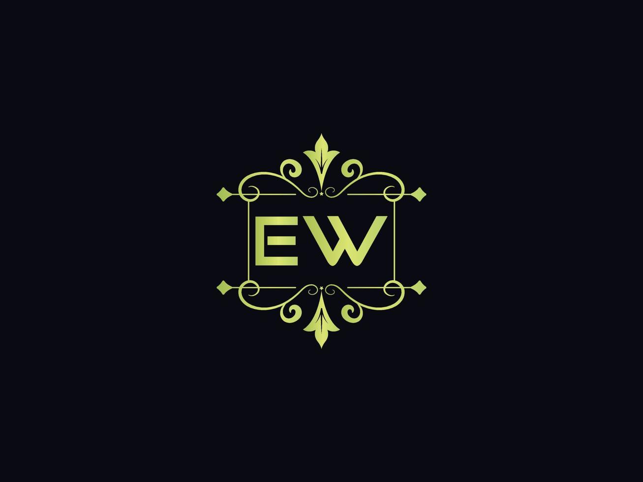 Minimal Ew Logo Image, Square Ew Luxury Logo Letter Vector Icon Design 17242910 Vector Art at ...