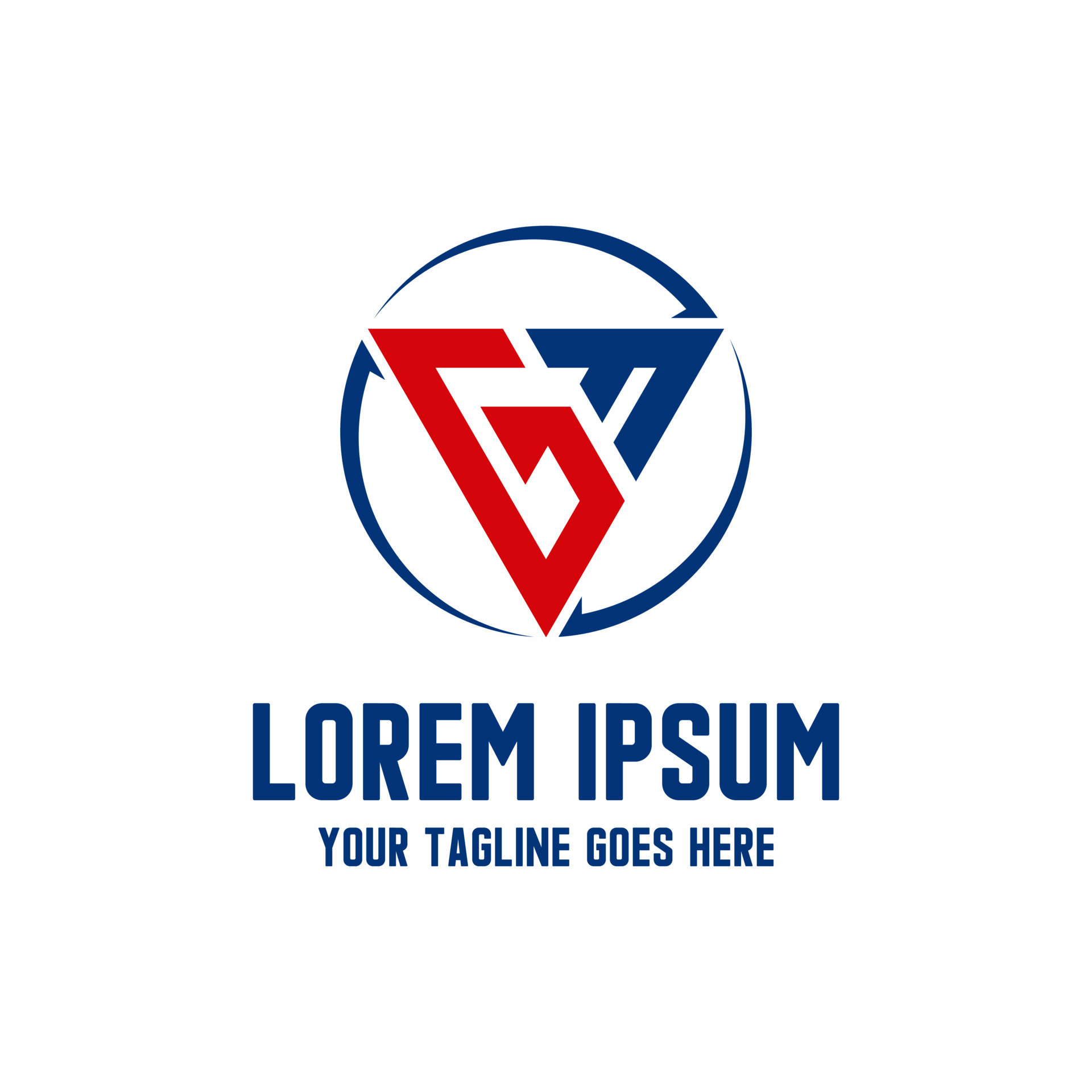 Simple letter or word FG or GF font in triangle with circle arrow image graphic icon logo design ...