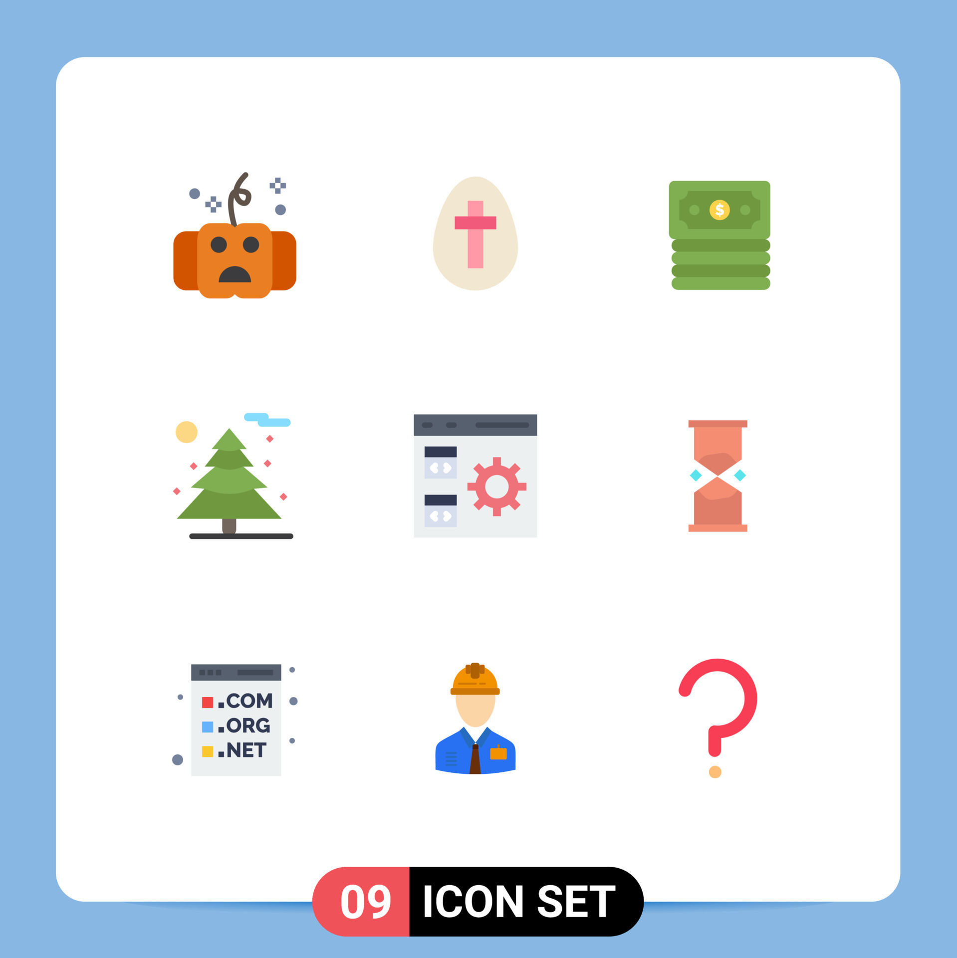 Set Of 9 Modern Ui Icons Symbols Signs For Develop App Sign Tree Nature Editable Vector Design