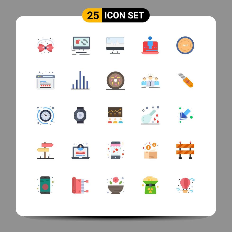 Stock Vector Icon Pack of 25 Line Signs and Symbols for technology ...
