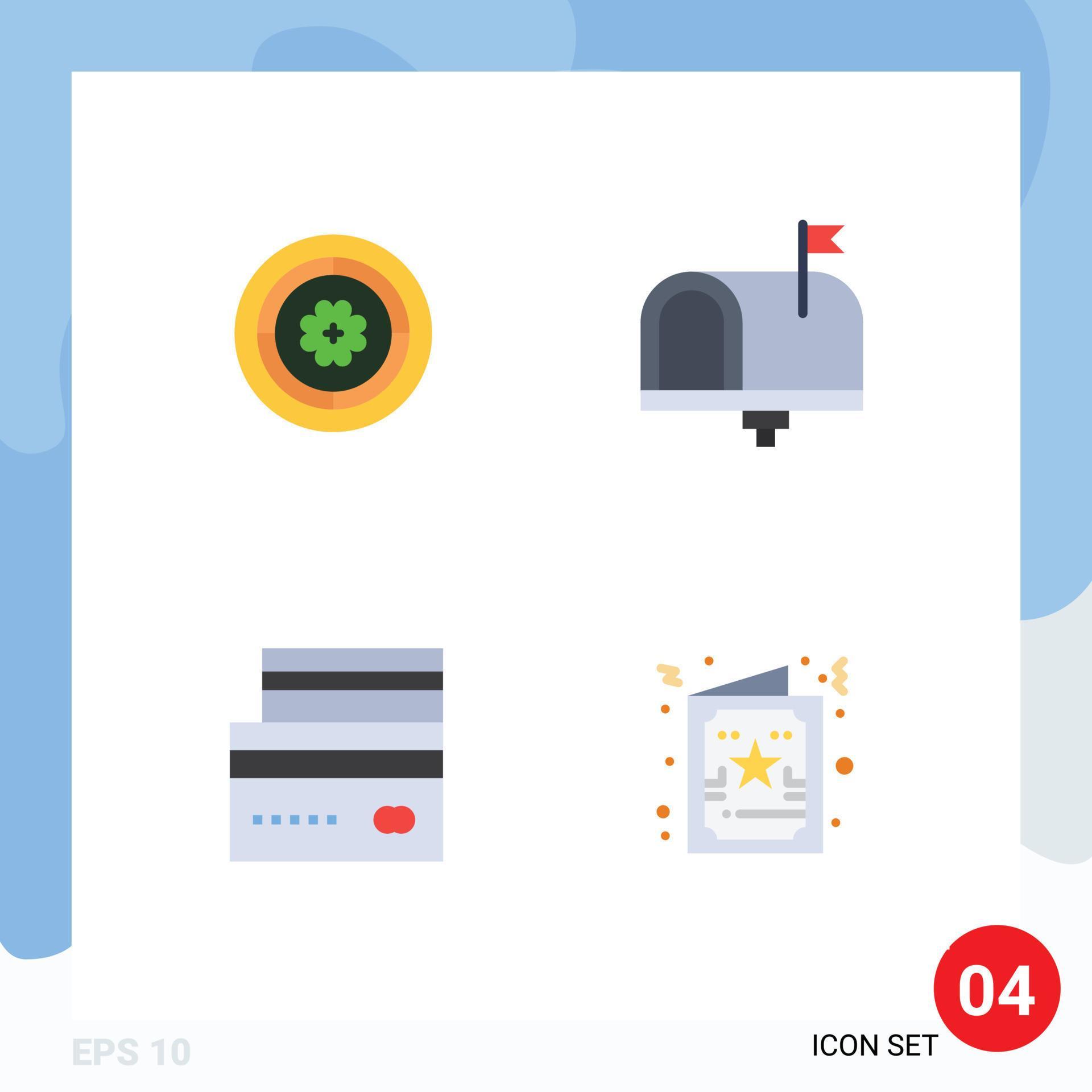 4 Universal Flat Icons Set For Web And Mobile Applications Flower Card