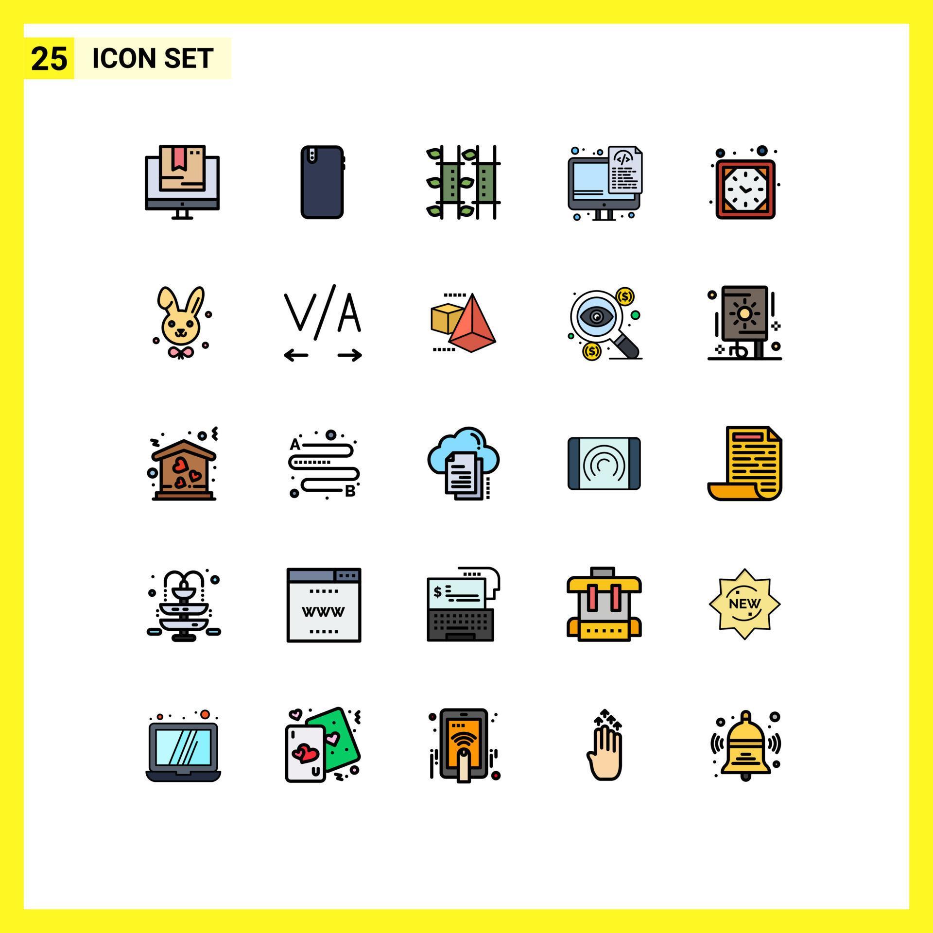 Stock Vector Icon Pack of 25 Line Signs and Symbols for programming ...