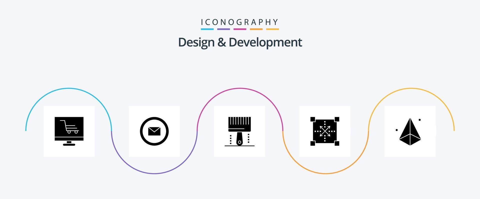 Design And Development Glyph 5 Icon Pack Including Shape Development Coding Design 7130