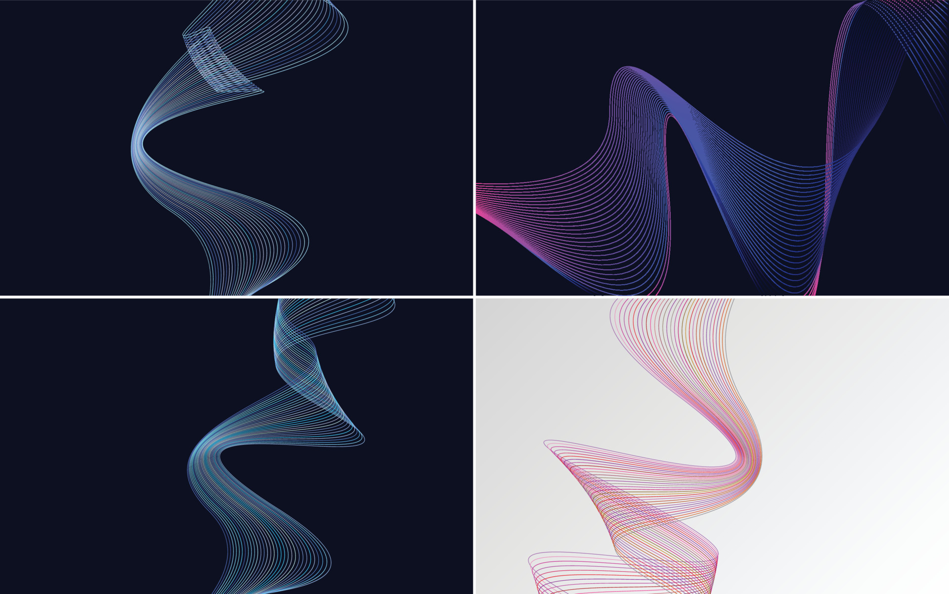 Wave curve abstract vector backgrounds for a contemporary and clean ...