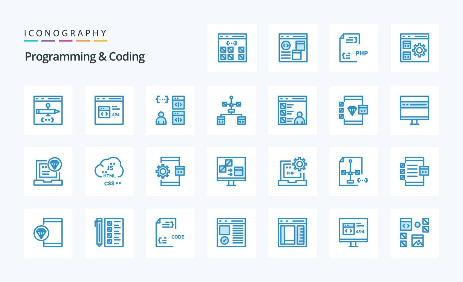 25 Programming And Coding Blue icon pack 17249769 Vector Art at Vecteezy