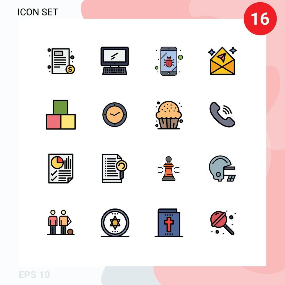 Stock Vector Icon Pack of 16 Line Signs and Symbols for open chat imac ...