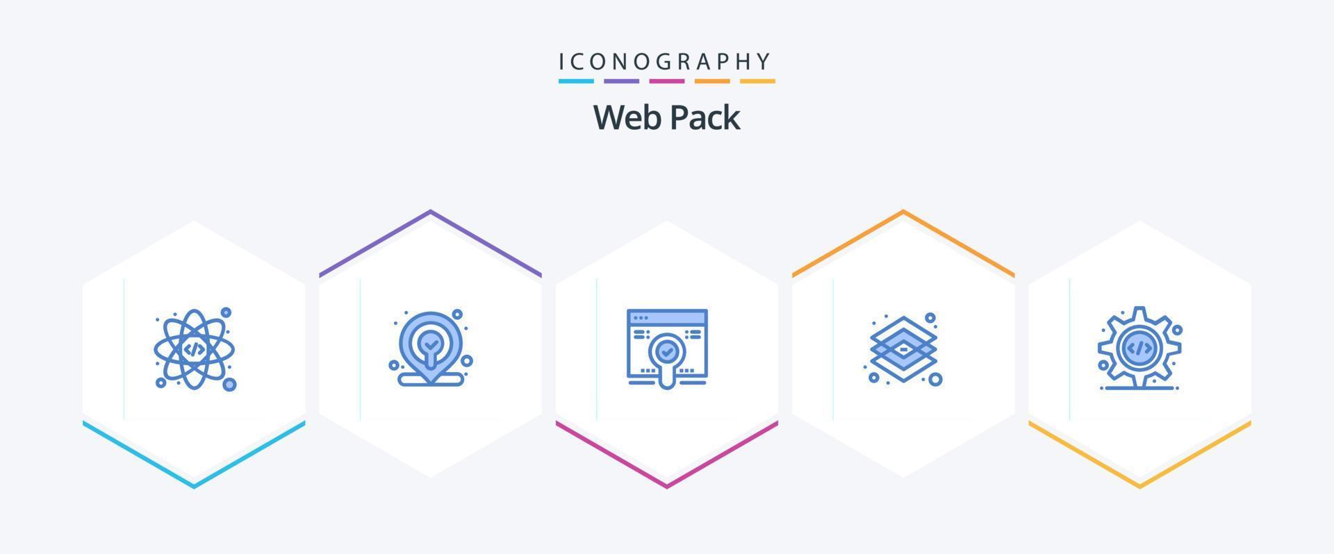 Web Pack 25 Blue icon pack including source code. html. find. tools. graphic 17250941 Vector Art ...