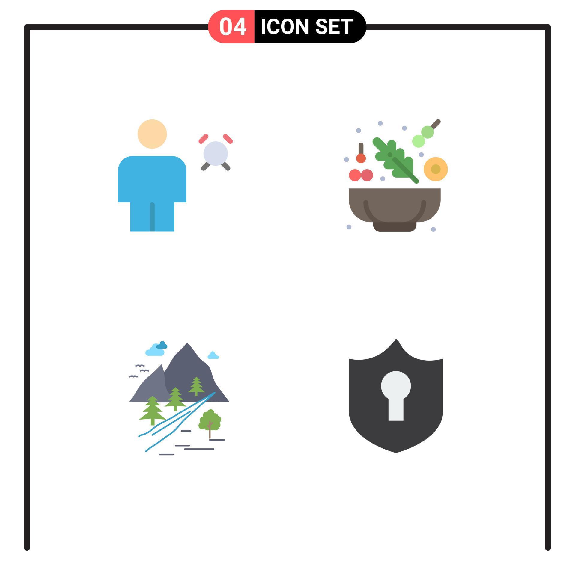 4 Universal Flat Icons Set For Web And Mobile Applications Alarm Tree