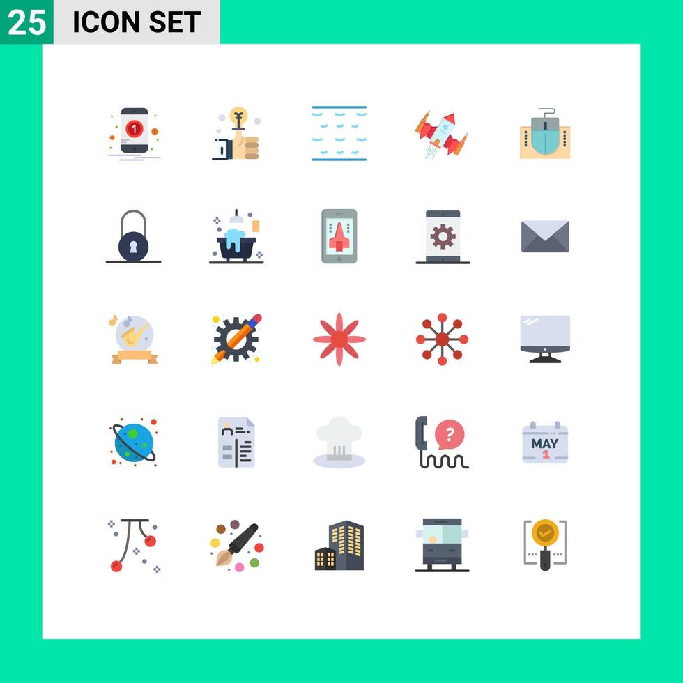 25 Universal Flat Colors Set For Web And Mobile Applications Computer Alien Sea Space Spaceship