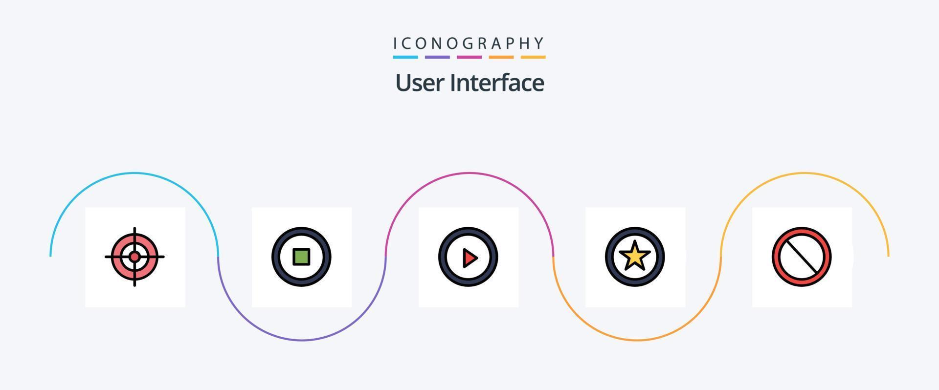 User Interface Line Filled Flat 5 Icon Pack Including . user. user. prohibited. interface ...